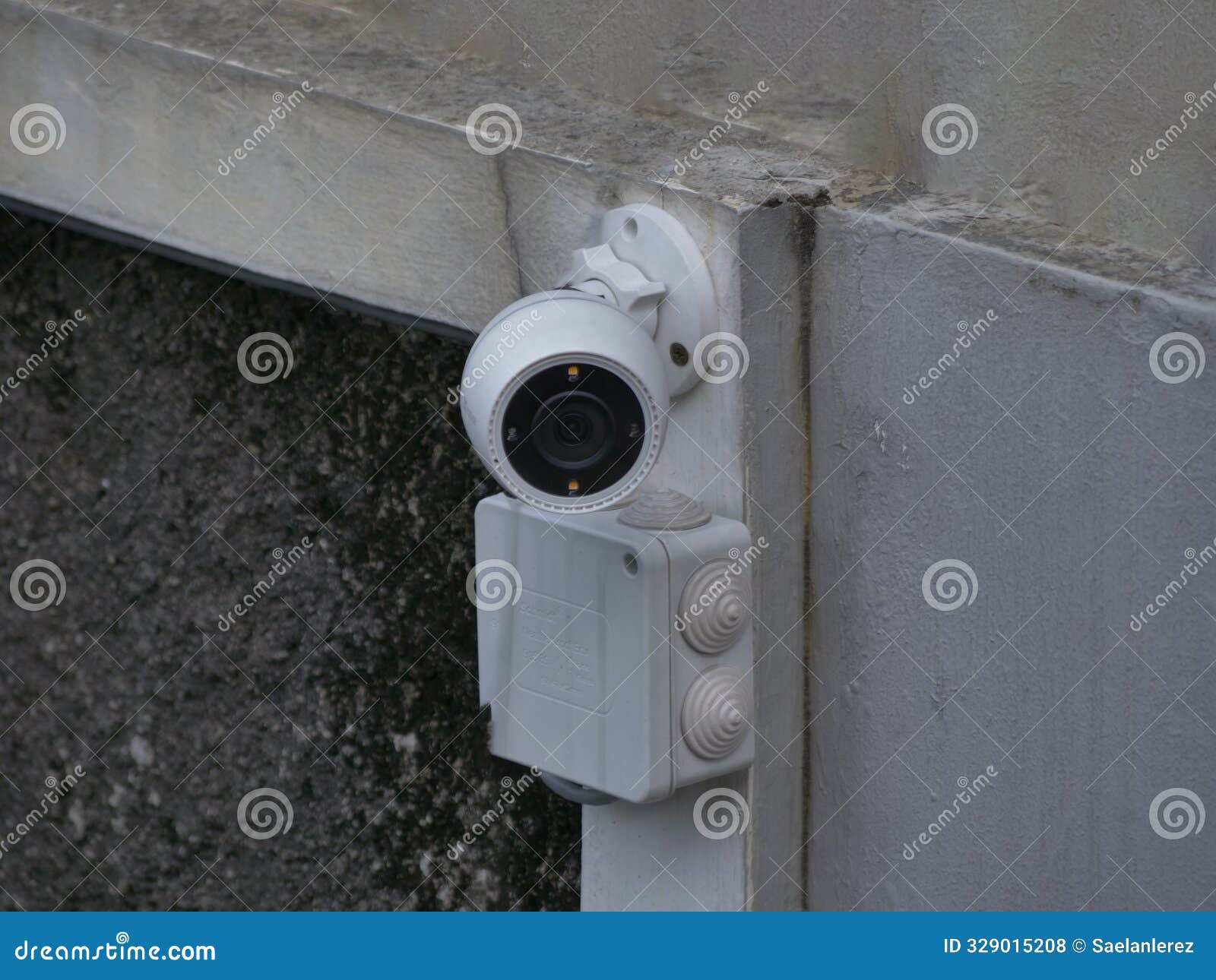 A CCTV Installer Climbed A Wooden Ladder Up A Concrete Lamp Post ...