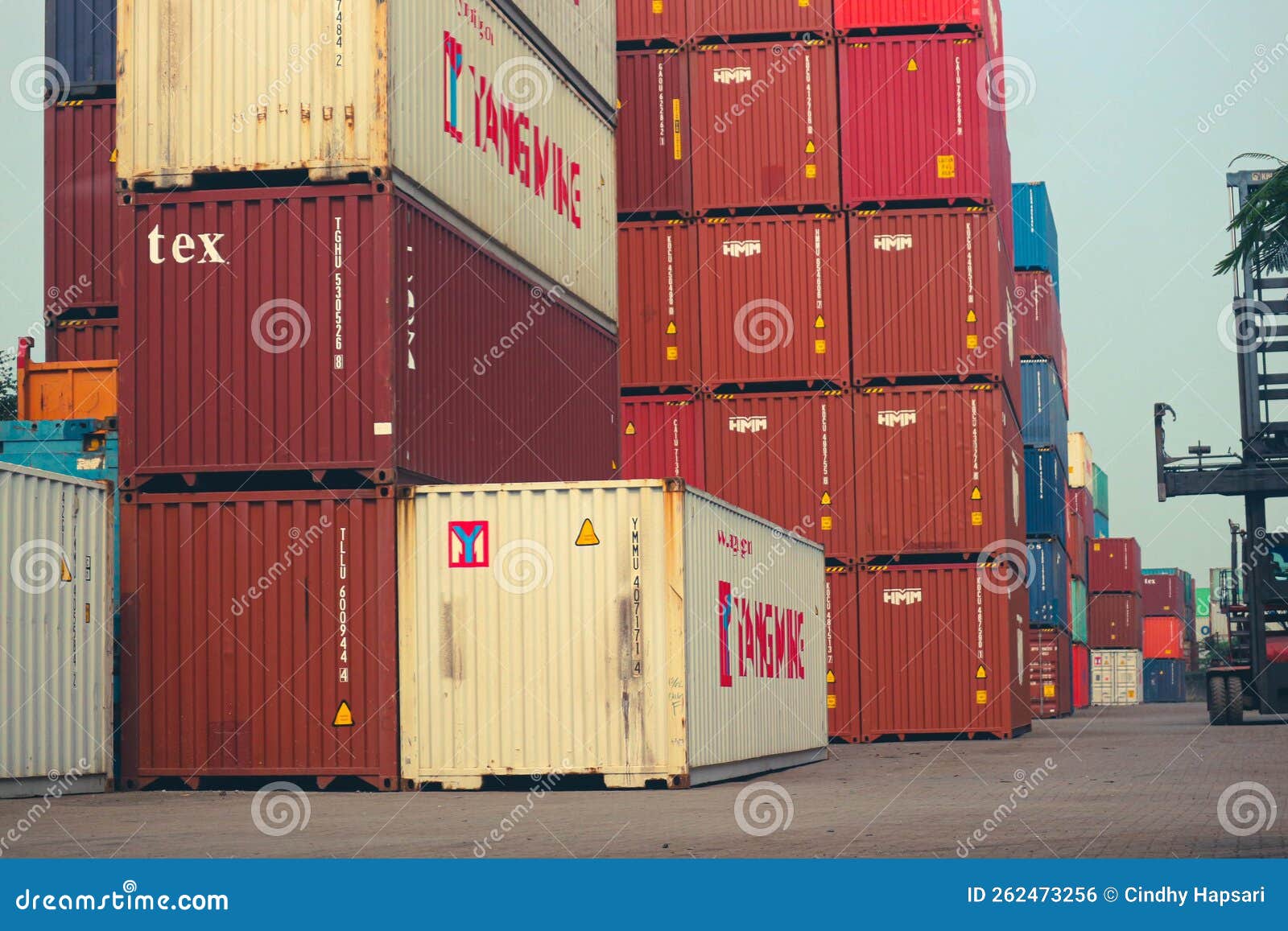 Jakarta, Indonesia in October 2022. Stacks of Containers of Various ...