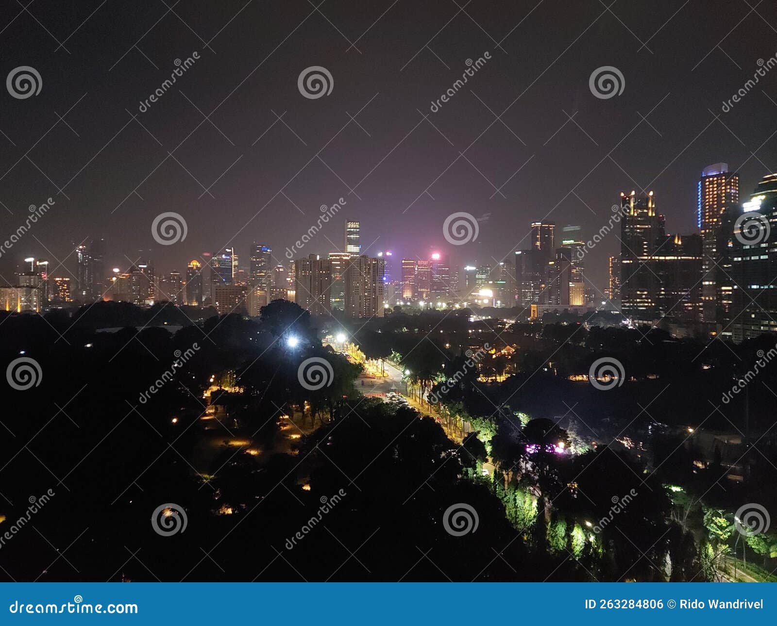 Jakarta in the Night and Lights Stock Photo - Image of light, evening ...