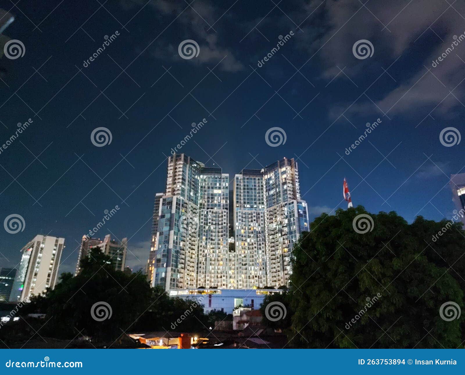 Jakarta Night Sky stock photo. Image of metropolis, downtown - 263753894