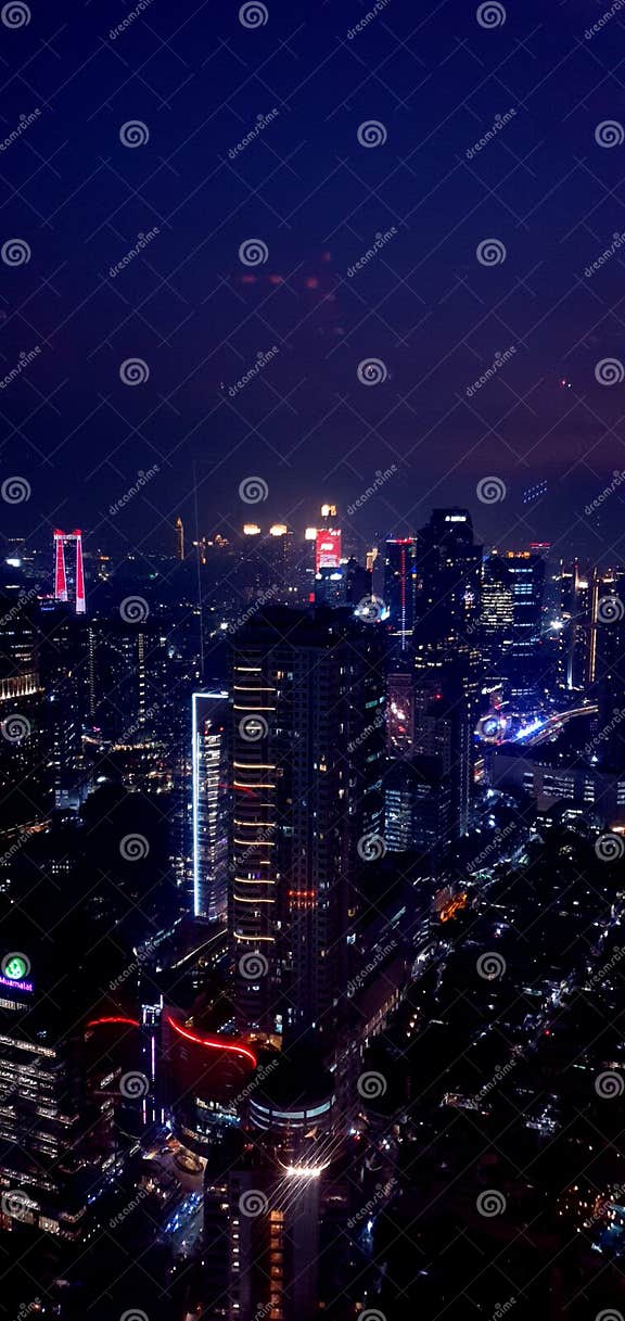 Jakarta Night View Potrait editorial image. Image of reflection - 201608490