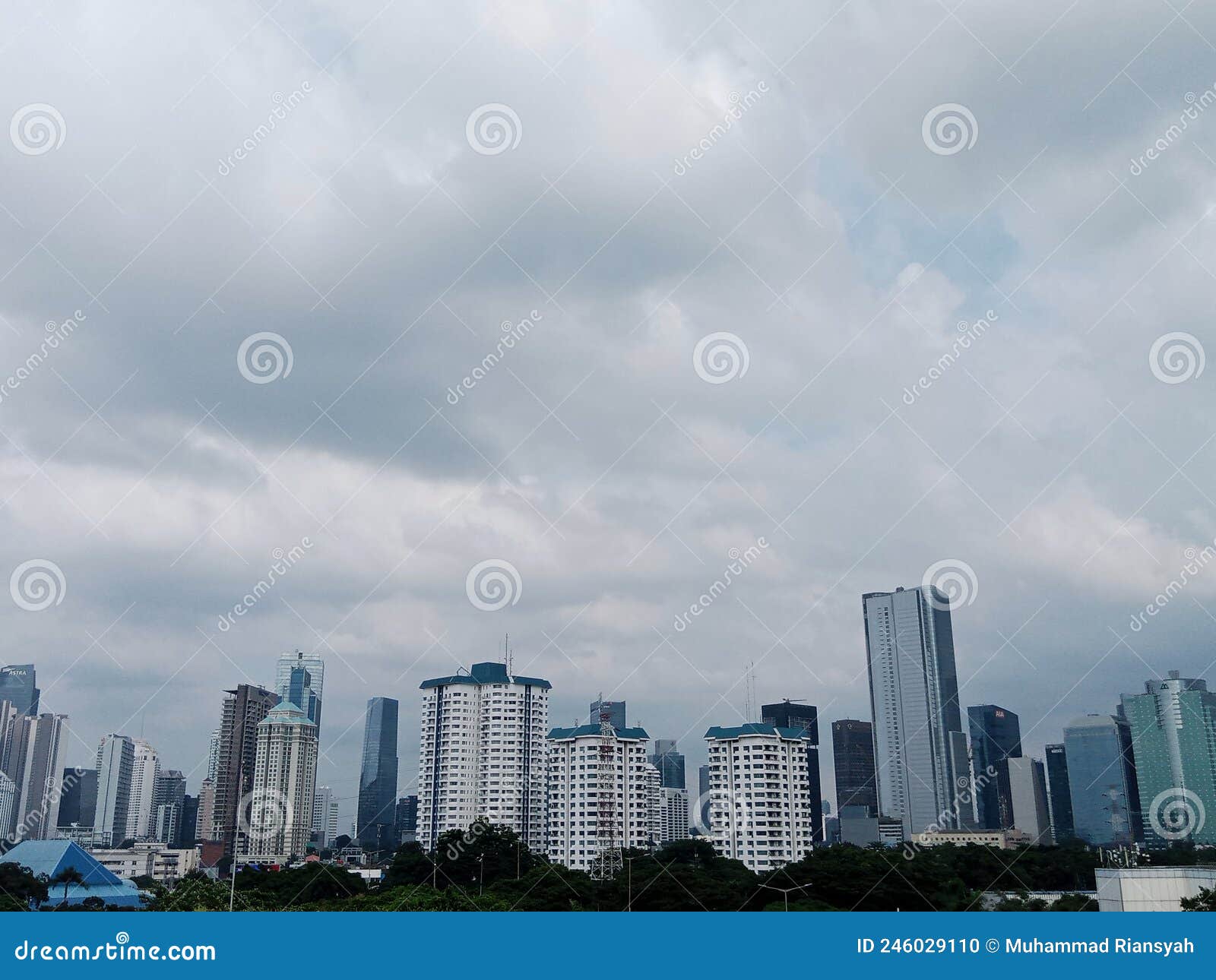 Jakarta Skyline Around HI Roundabout Bundaran HI, As Viewed From MH ...