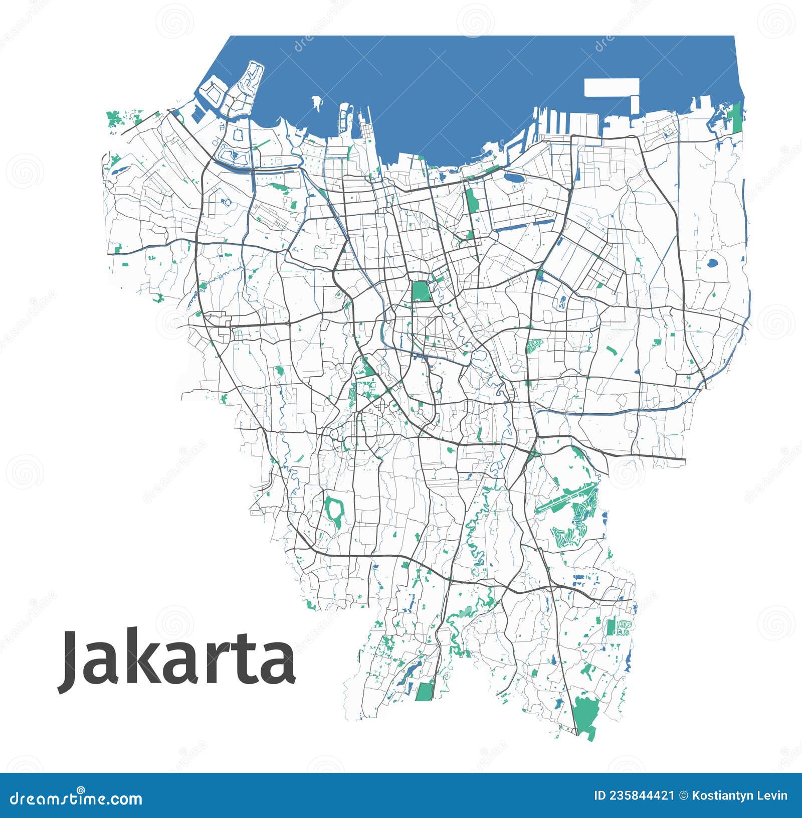 Jakarta Vector Map. Detailed Map of Jakarta City Administrative Area ... Jakarta Vector Map. Detailed Map of Jakarta City Administrative Area ...