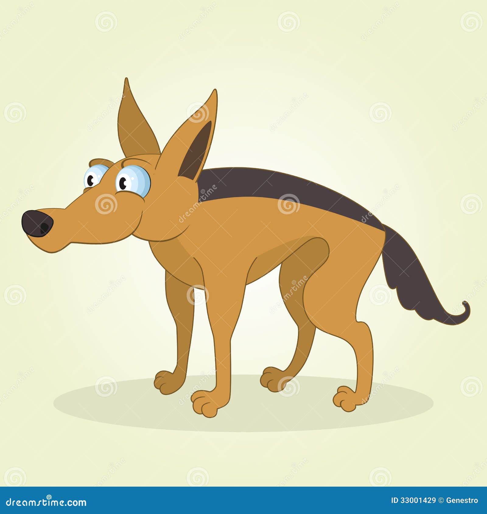 Jakhals vector illustratie. Illustration of gelukkig - 33001429