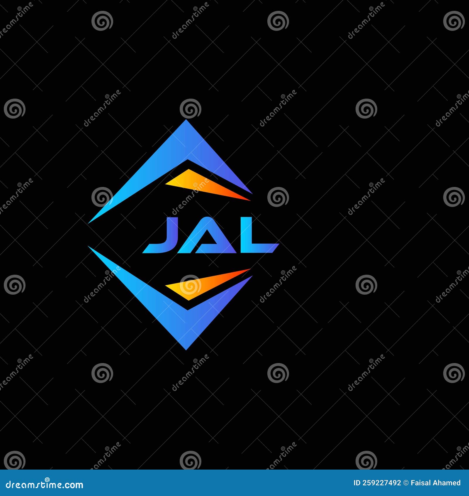 JAL Abstract Technology Logo Design on Black Background. JAL Creative ...