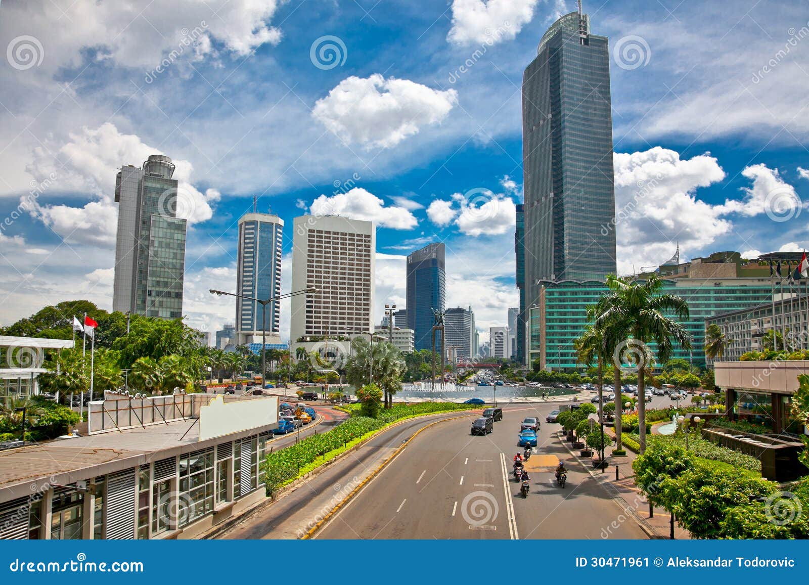 Jalan Bundaran HI Center of Jakarta, Indonesia. Stock Image - Image of ...