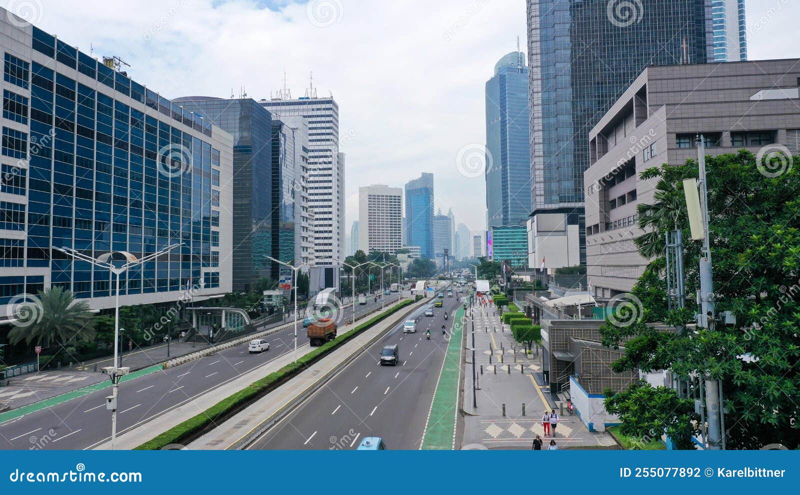Jalan Bundaran HI Center of Jakarta on Java, Indonesia Stock Photo ...