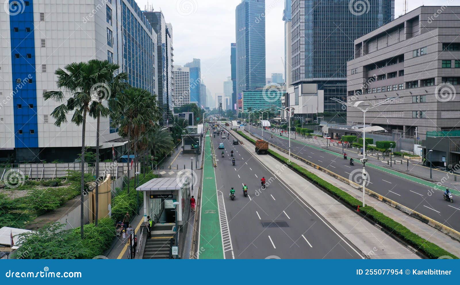 Jalan Bundaran HI Center of Jakarta on Java, Indonesia Stock Photo ...