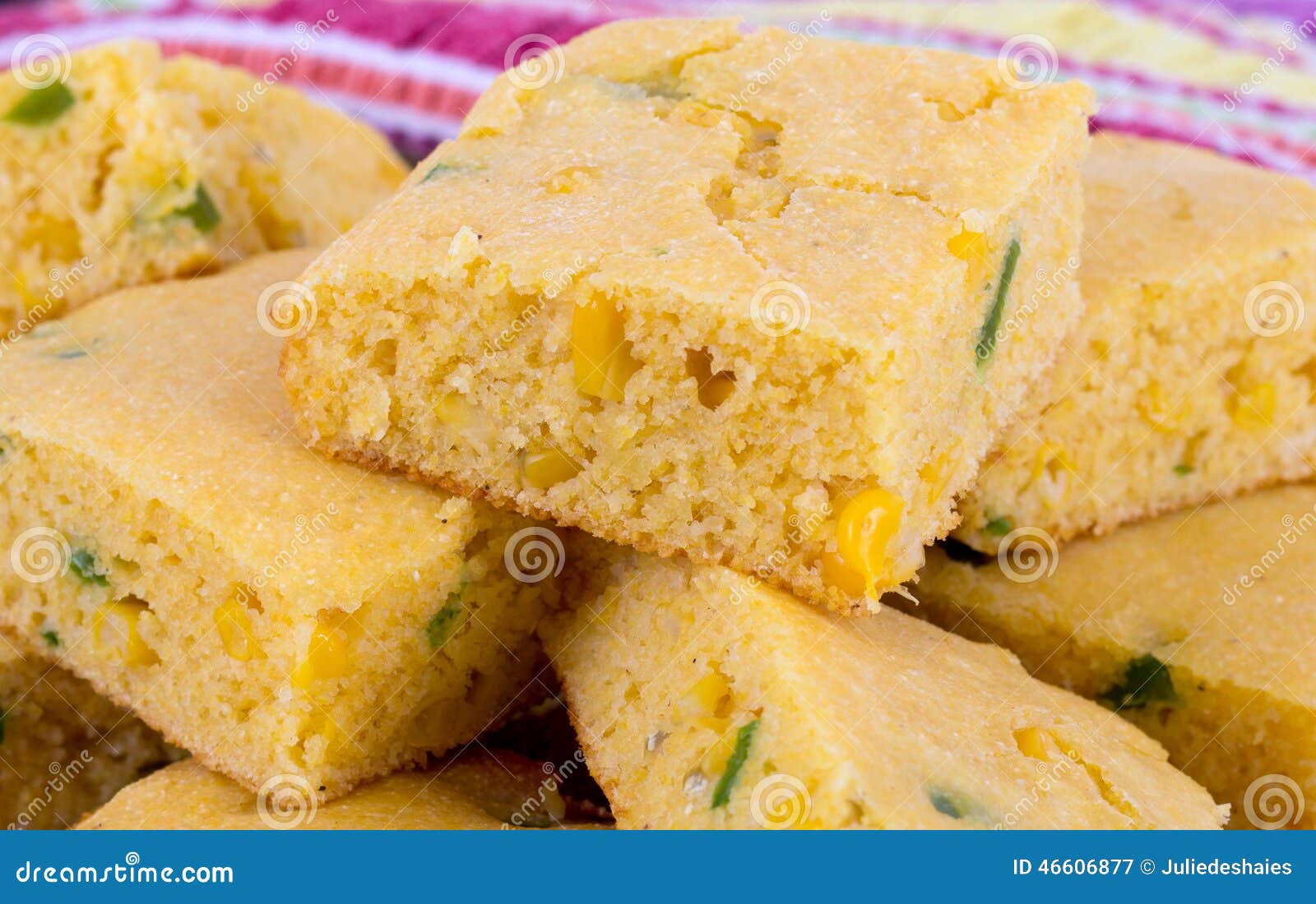 Jalapeno Corn Bread Squares Stock Image - Image of board, wood: 46606877