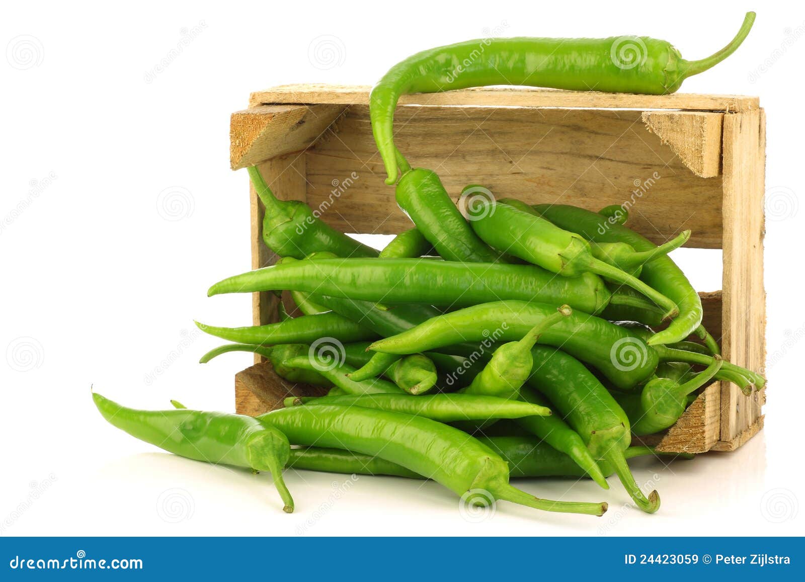 Jalapeno Peppers in a Wooden Crate Stock Image - Image of cuisine ...