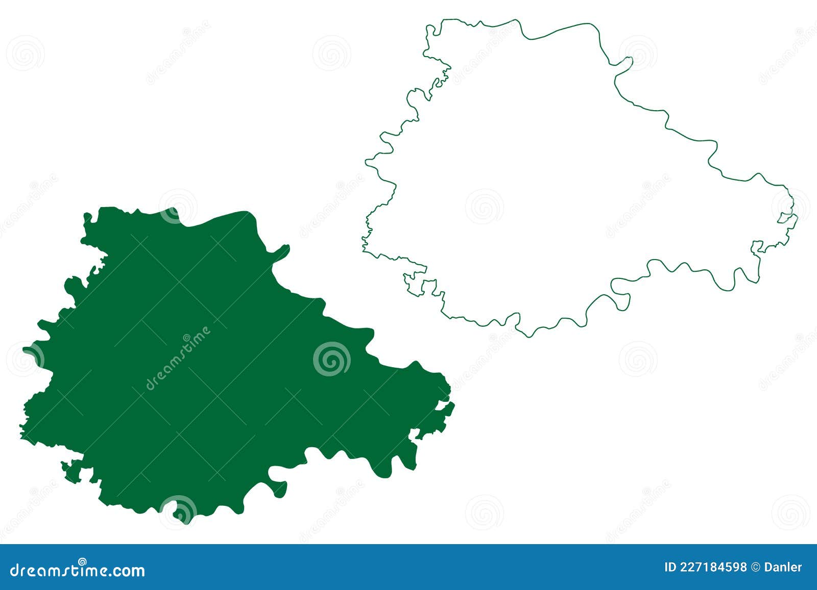 Mau District Uttar Pradesh State, Republic Of India Map Vector ...