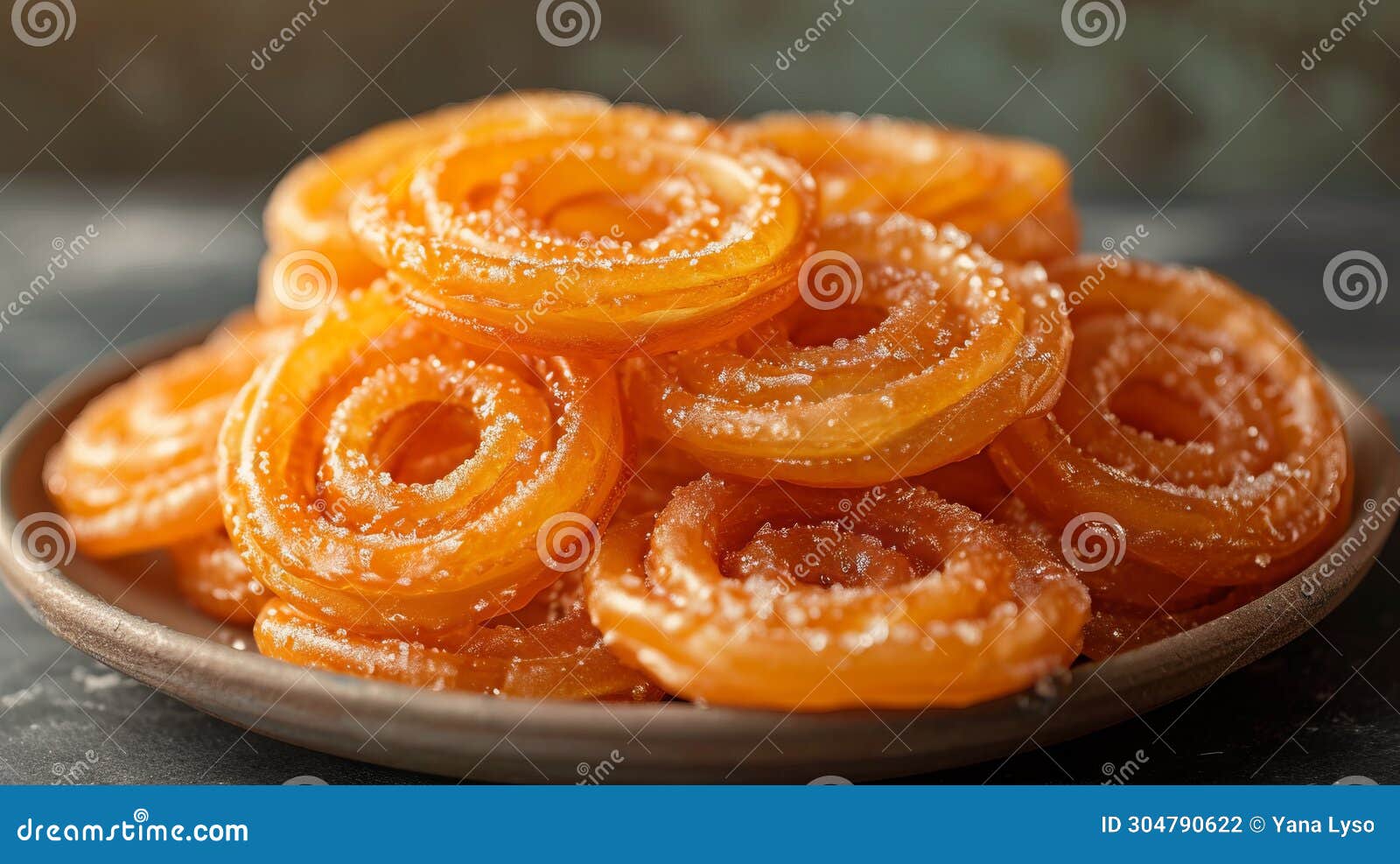 Jalebi Coated In Sugar Syrup Traditional Indian Sweet Dish Delicious