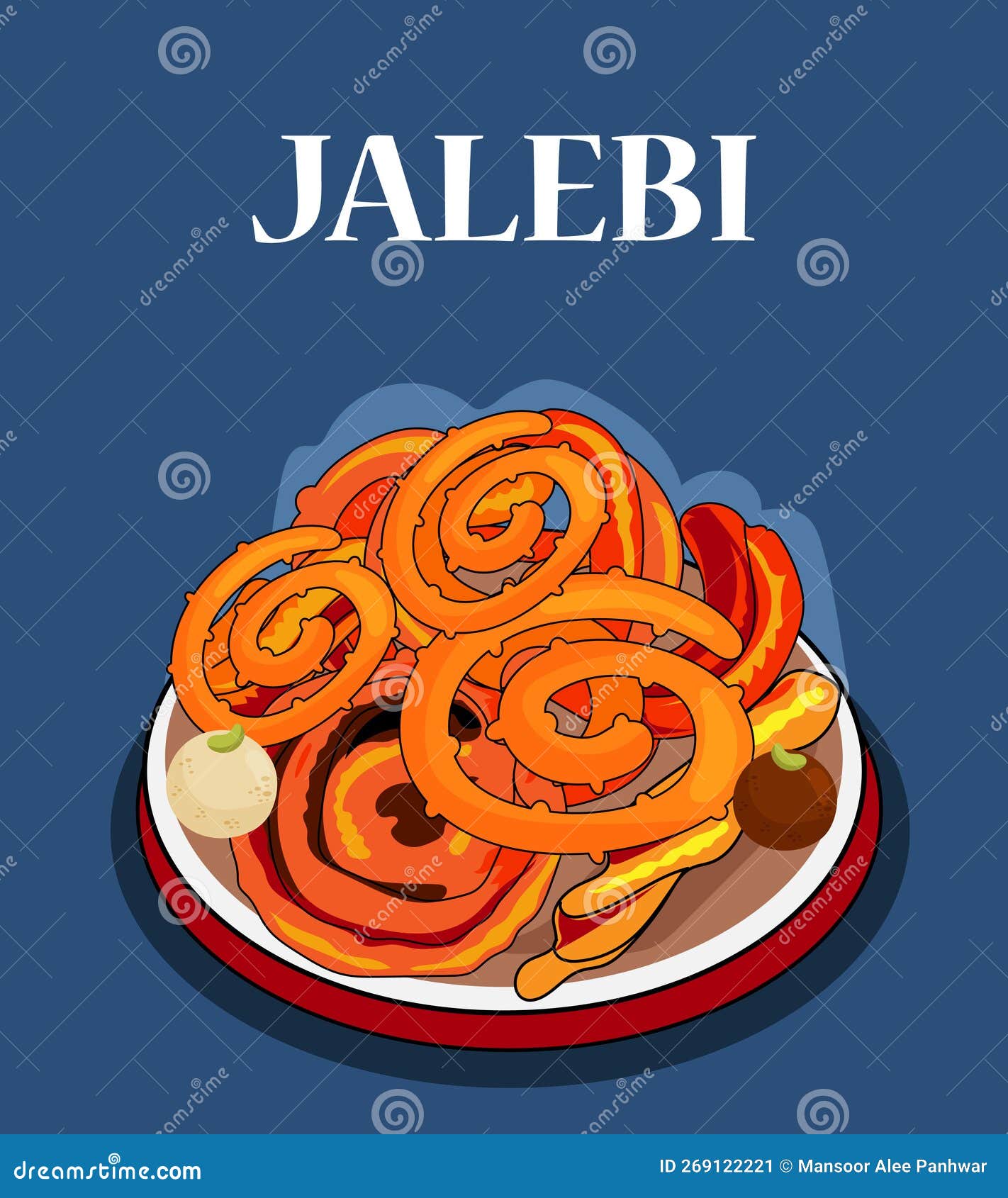 Jalebi Logo With Star Shape Vector Illustration | CartoonDealer.com ...