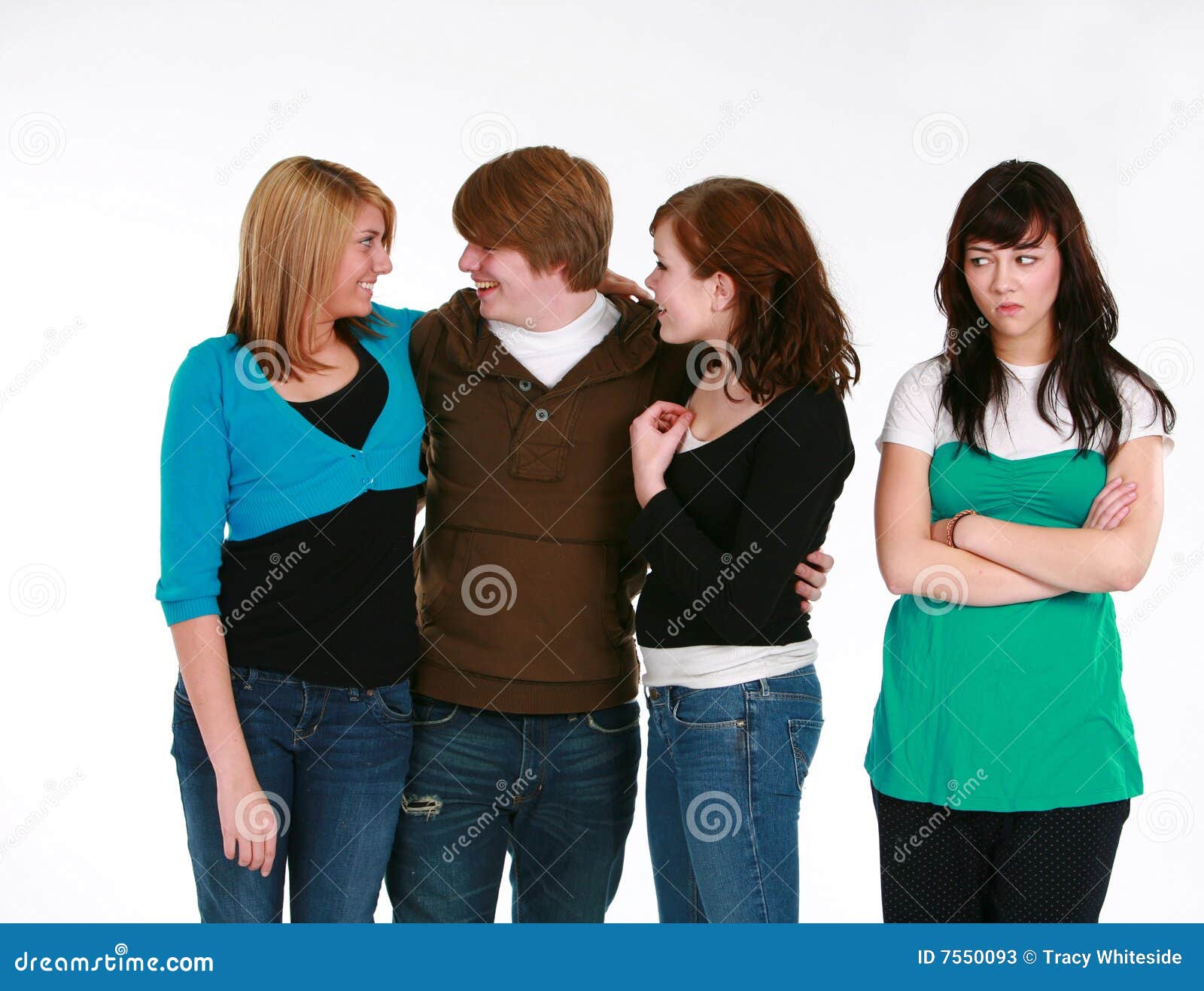 Jaloers tienermeisje stock afbeelding. Image of afgunst - 7550093