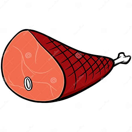Jamón ilustración del vector. Ilustración de asado, cortes - 72947596