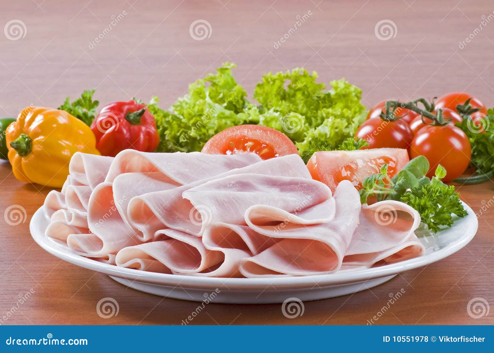 Jamón fino rebanado foto de archivo. Imagen de nadie - 10551978