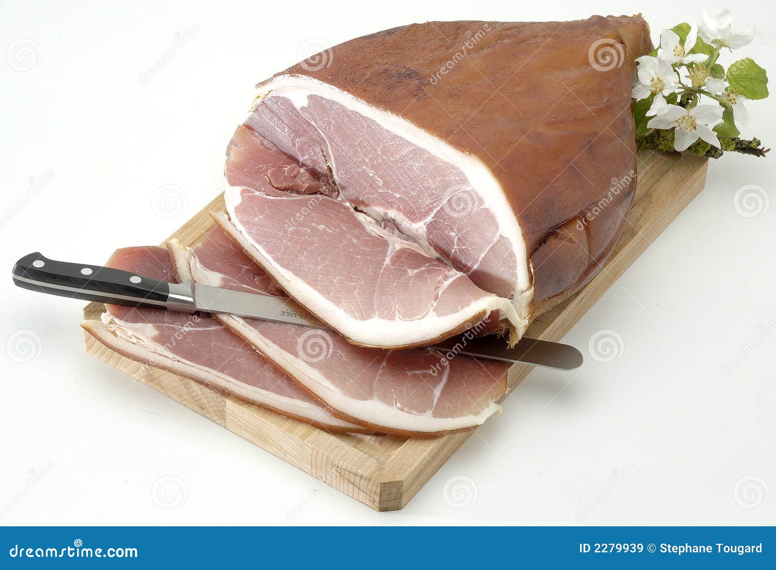 Jamón rebanado imagen de archivo. Imagen de cuchillo, apetitoso - 2279939