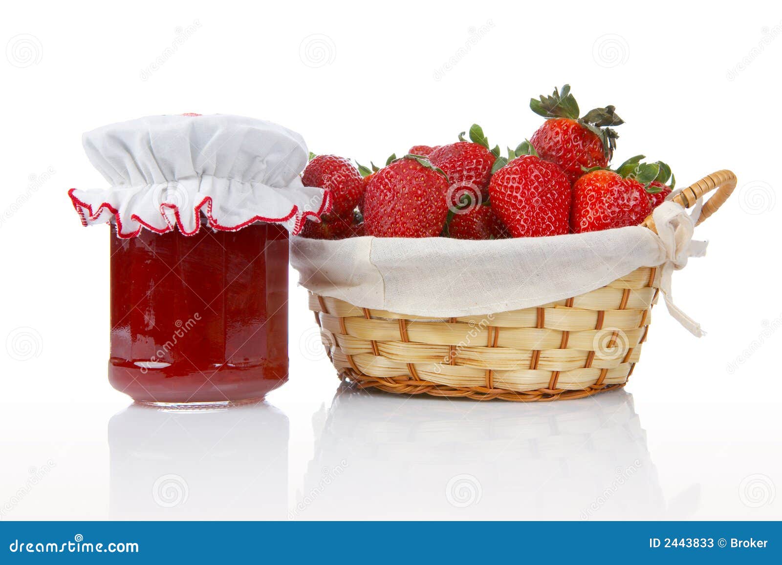Jam and Basket of Strawberries Stock Image - Image of appetizing ...
