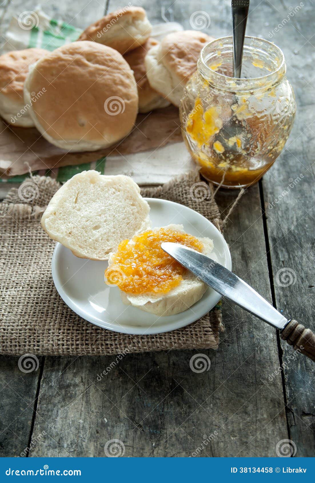 Jam on bread stock photo. Image of toast, life, food - 38134458