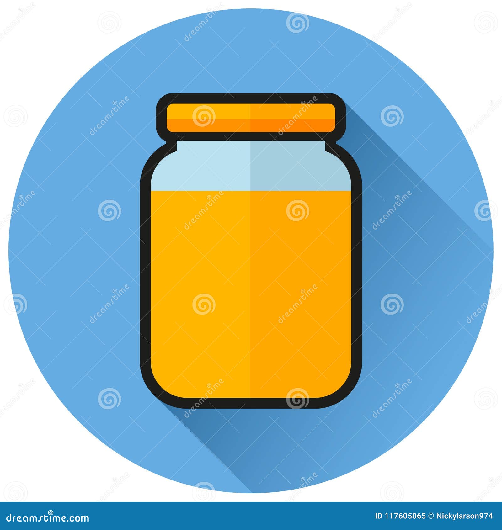 Jam circle flat blue icon stock vector. Illustration of food - 117605065