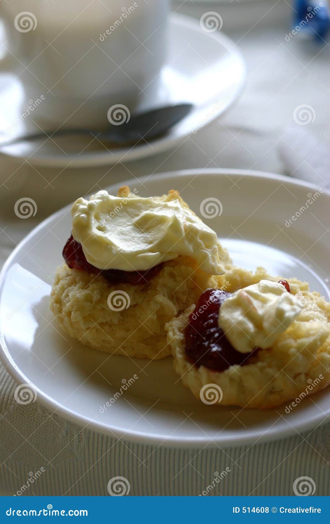 Jam & Cream Scones stock photo. Image of morning, food - 514608