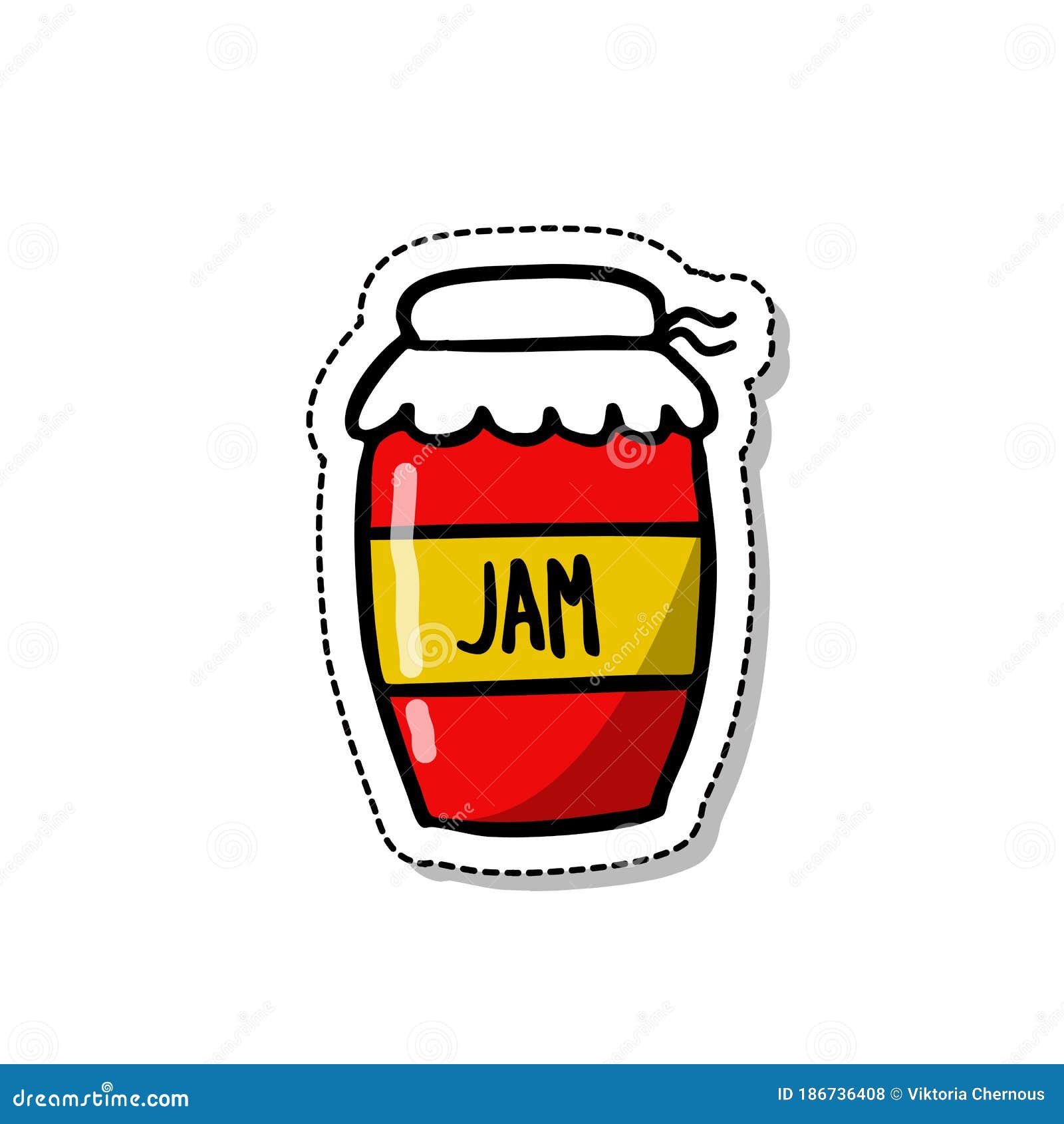 Jam Doodle Icon, Vector Color Sticker Illustration Stock Illustration ...