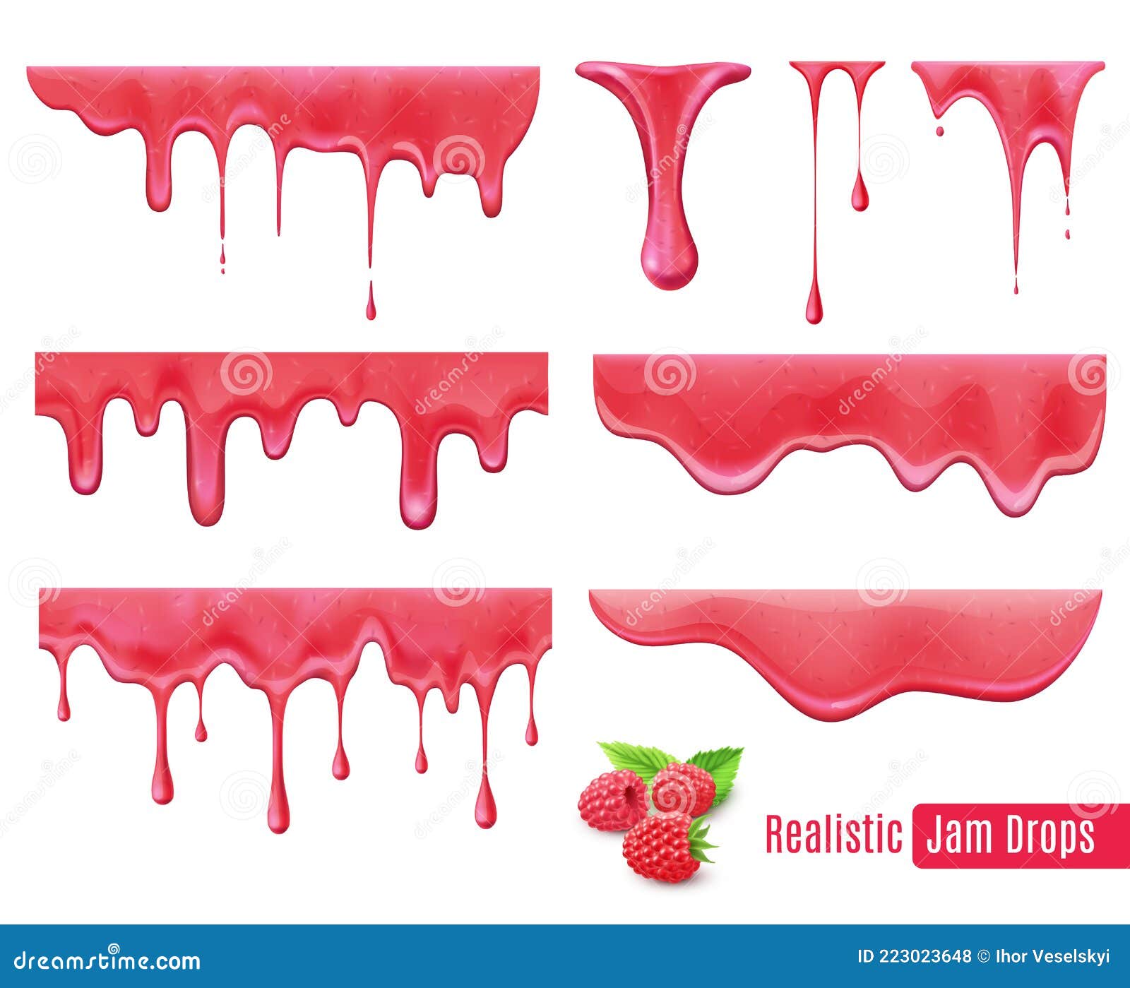Jam Drops Set stock vector. Illustration of extract - 223023648