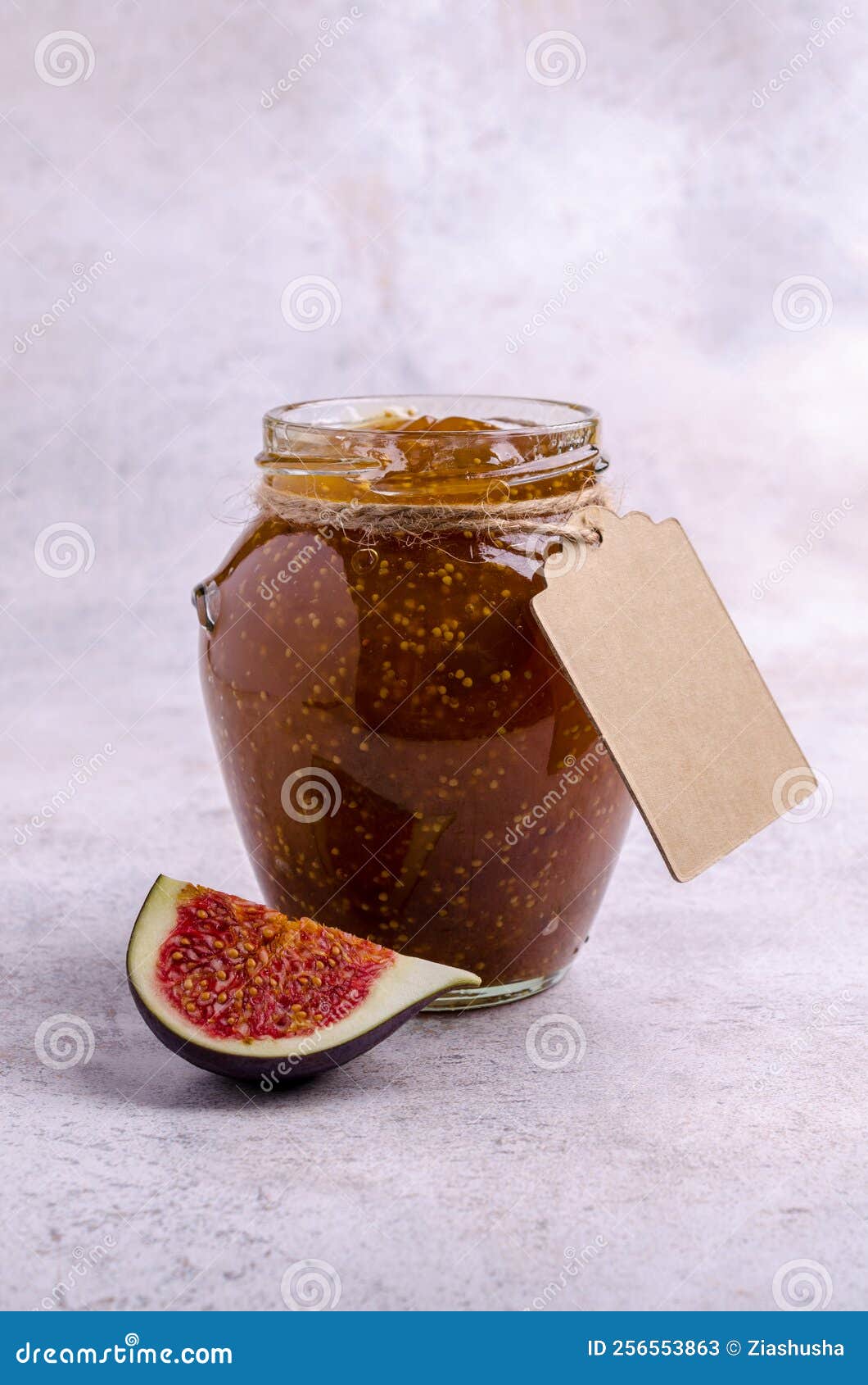 Jam figs in glass stock image. Image of glass, healthy - 256553863