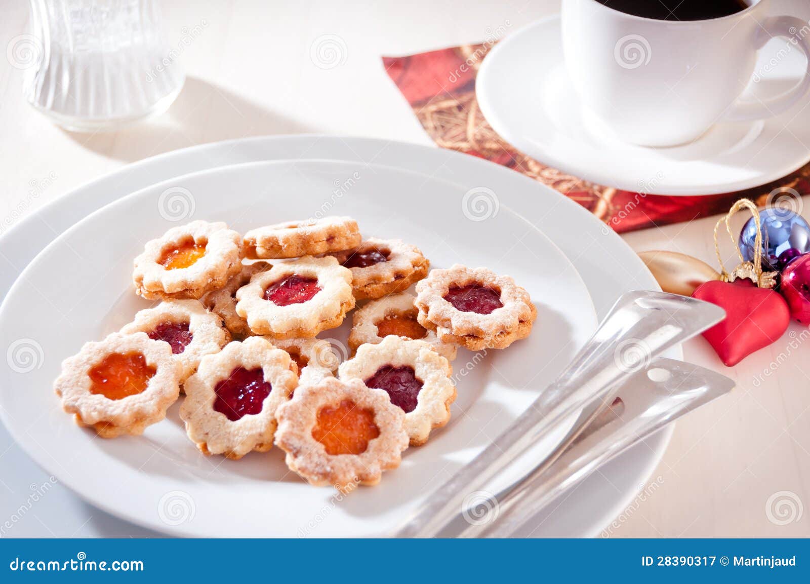 Jam-filled Christmas Biscuits Stock Image - Image of calories, closeup ...