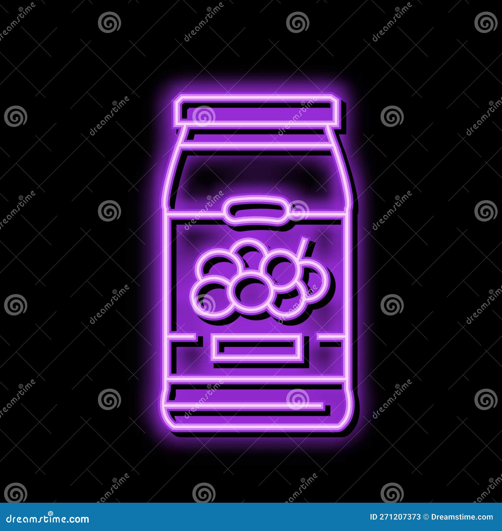 Jam Grape Neon Glow Icon Illustration Stock Vector - Illustration of ...