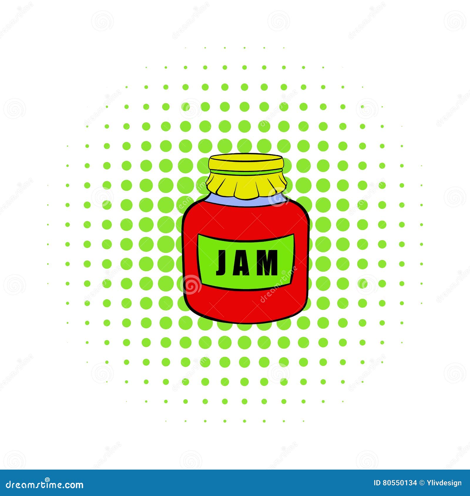 Jam icon, pop-art style stock vector. Illustration of breakfast - 80550134