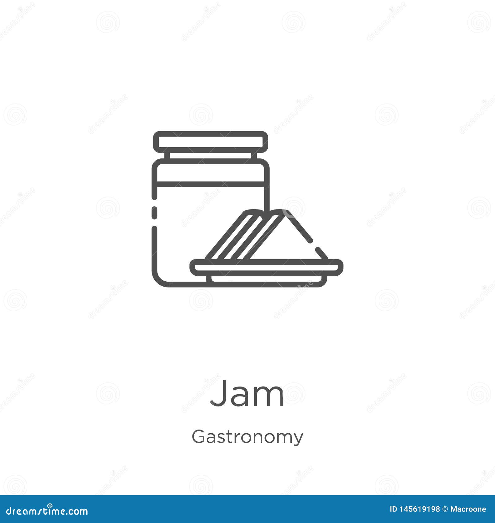 Jam Icon Vector from Gastronomy Collection. Thin Line Jam Outline Icon ...