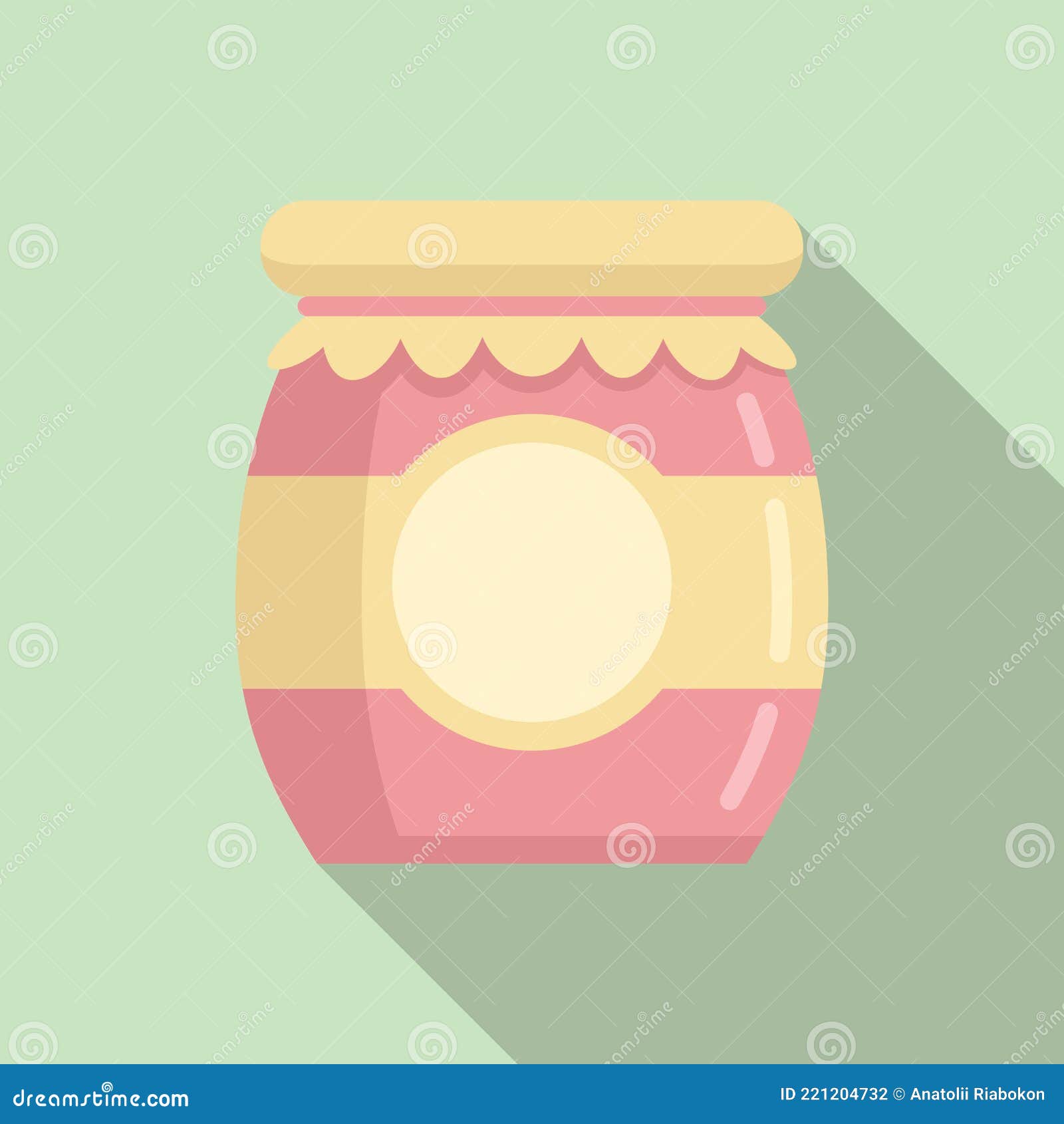 Jam jar icon, flat style stock vector. Illustration of conserve - 221204732