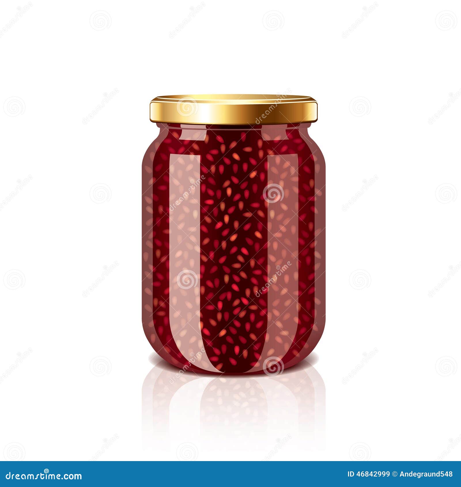 Jam Jar Isolated on White Vector Stock Vector - Illustration of ...