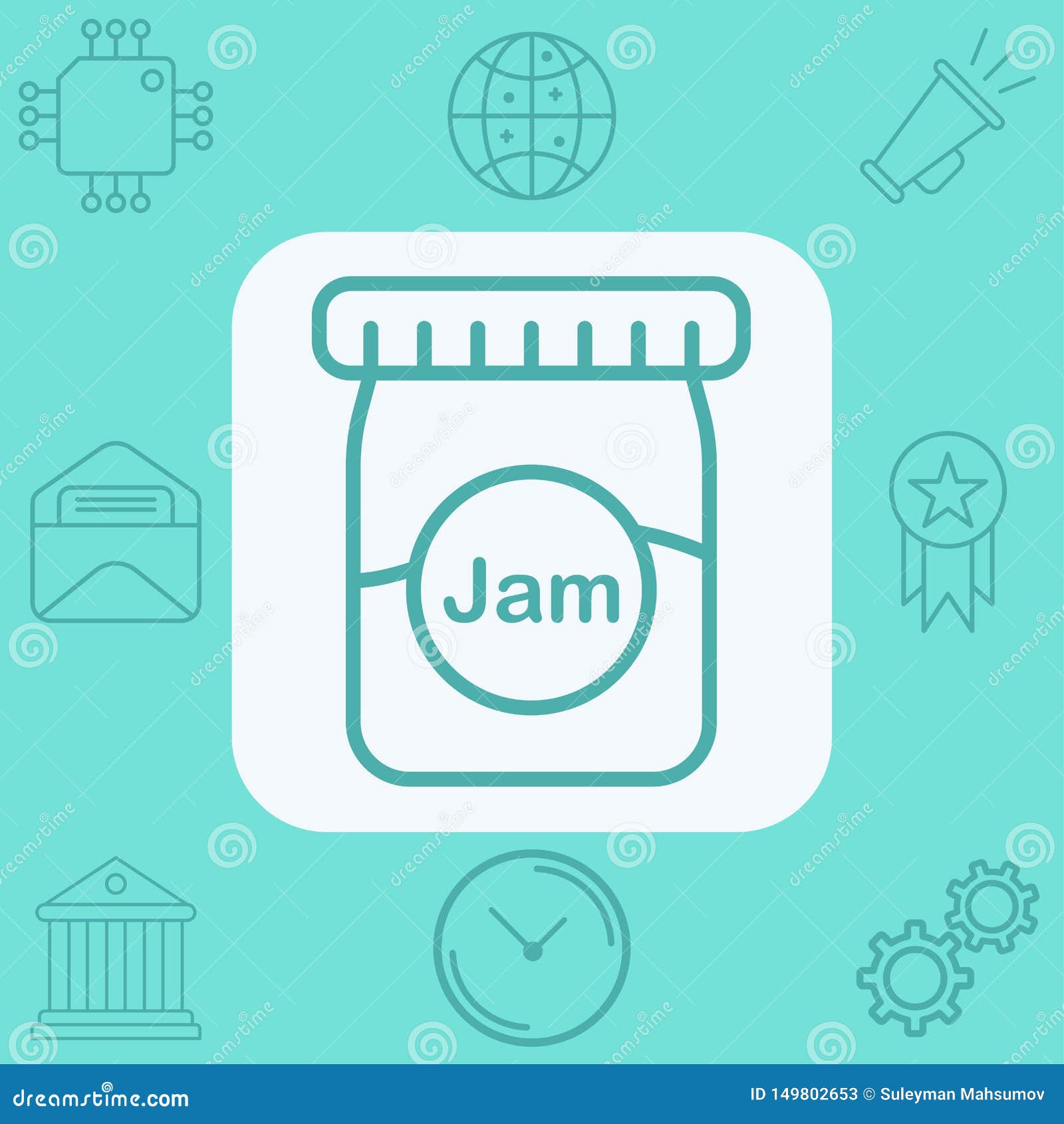 Jam Jar Vector Icon Sign Symbol Stock Vector - Illustration of flat ...