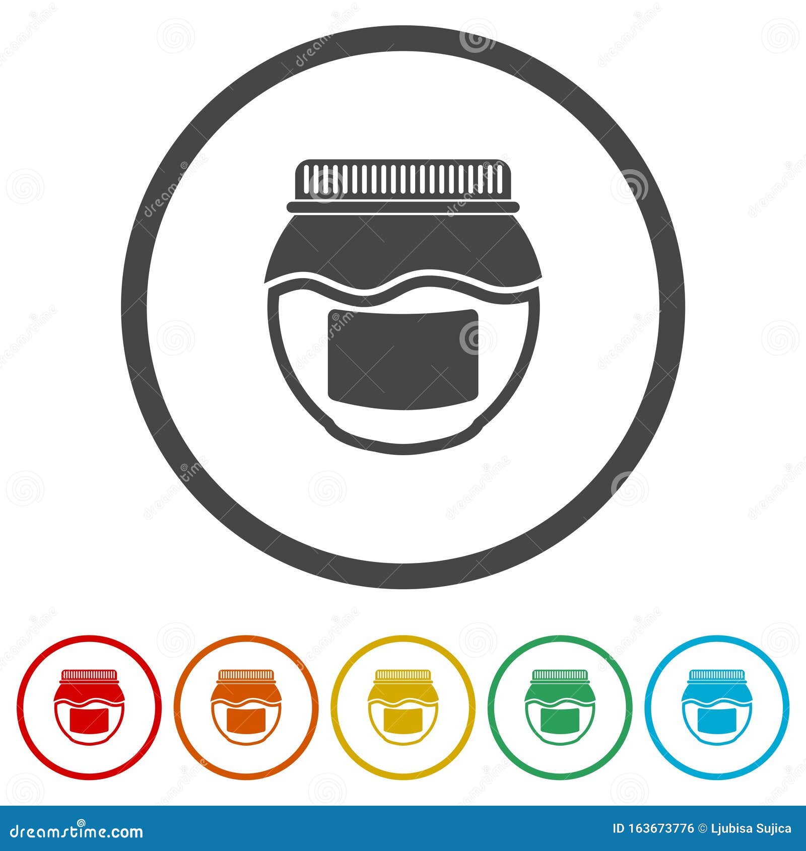 Jam Jar Vector Icons Set Illustration Stock Vector - Illustration of ...