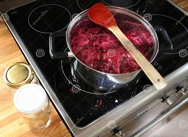 Jam making cooking stock photo. Image of wood, marmelade - 1022808