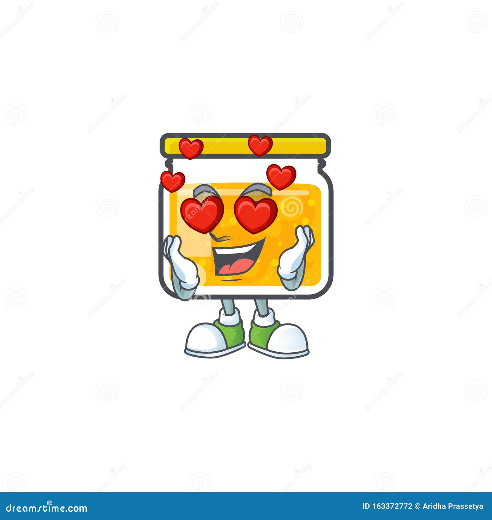 Jam with Mascot in Love on White Background Stock Vector - Illustration ...