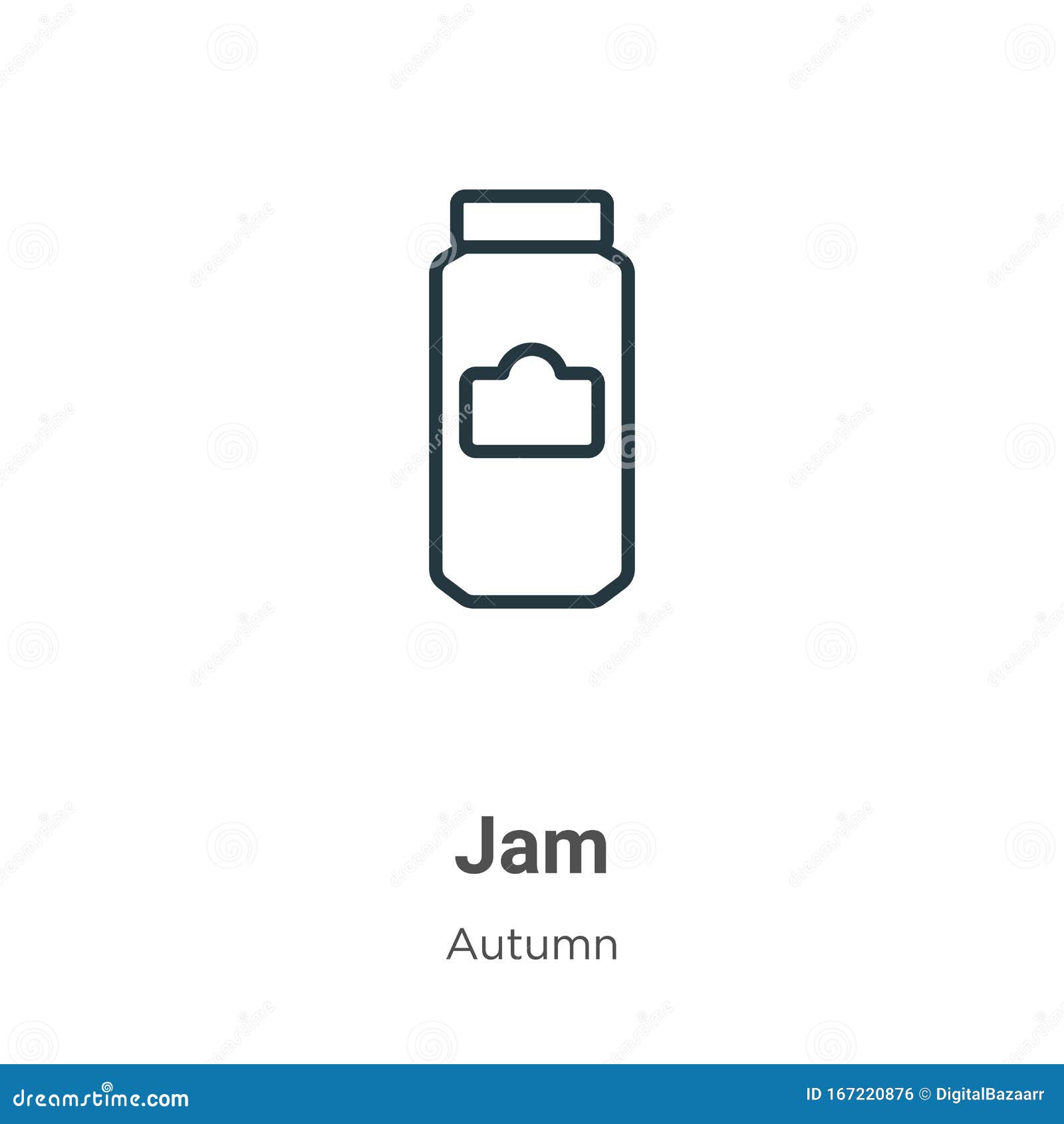 Jam Outline Vector Icon. Thin Line Black Jam Icon, Flat Vector Simple ...