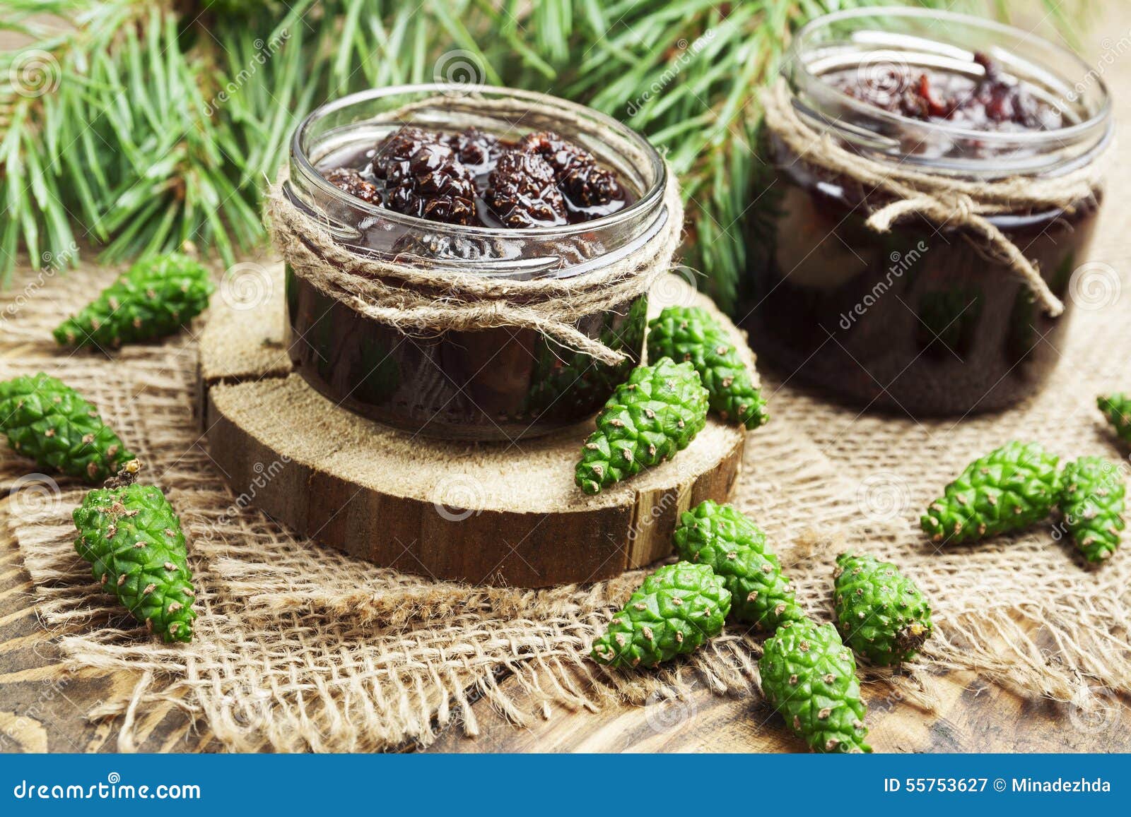 Jam of pine cones stock image. Image of syrup, homemade - 55753627