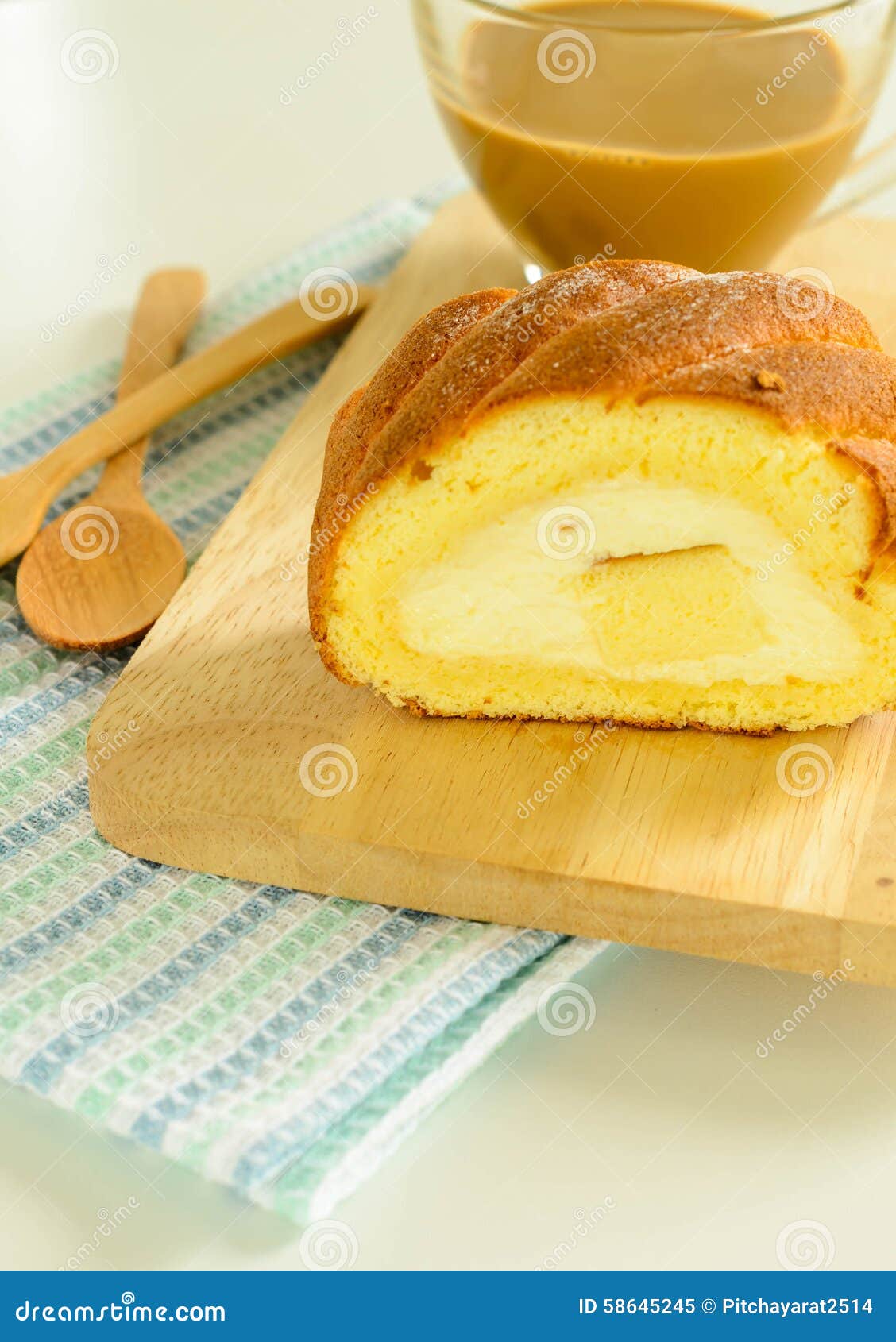 Jam Roll Cake stock image. Image of white, sugar, roll - 58645245