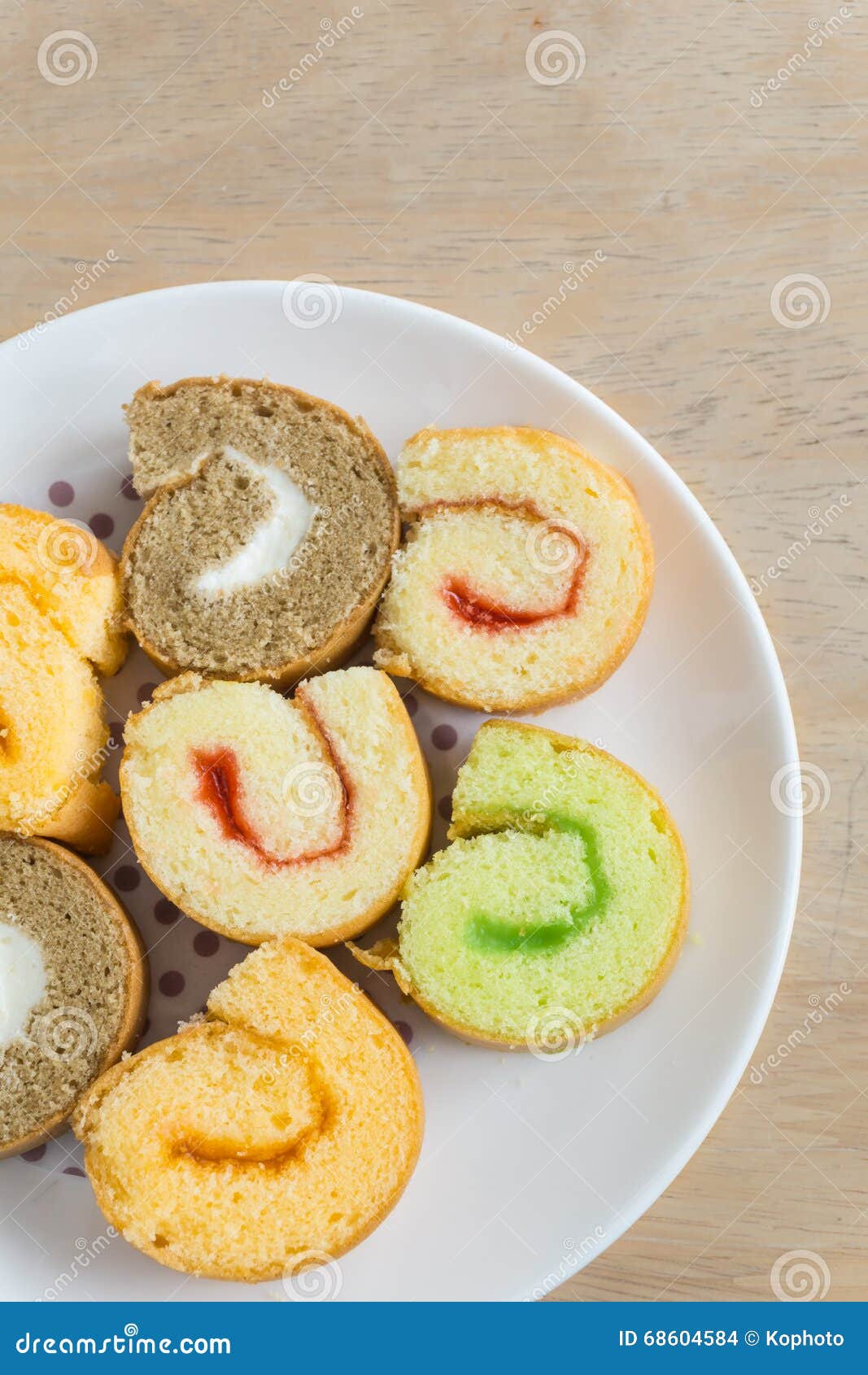 Jam roll cakes stock photo. Image of sponge, cream, people - 68604584