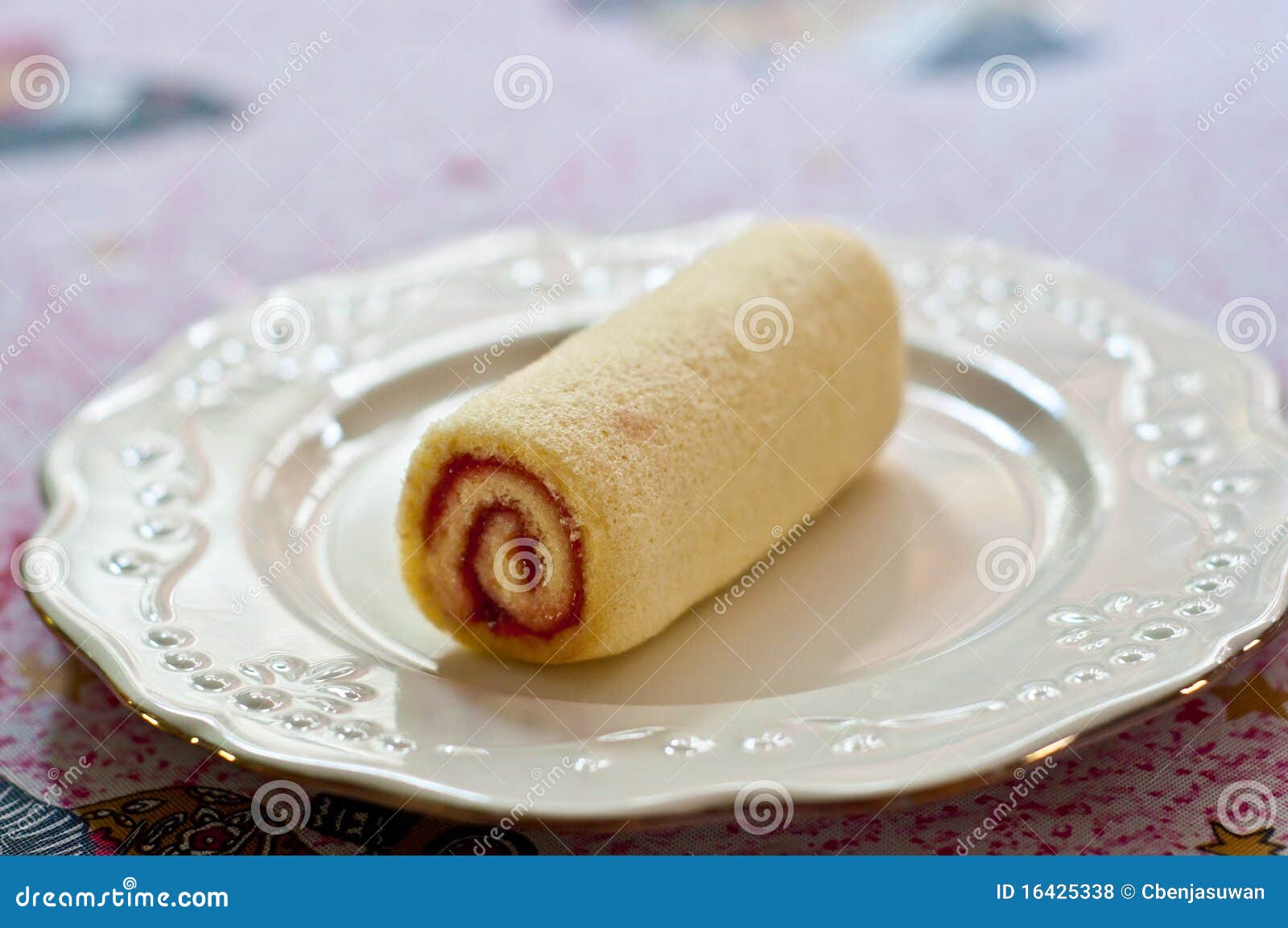 The Jam roll dessert stock photo. Image of sponge, closeup - 16425338