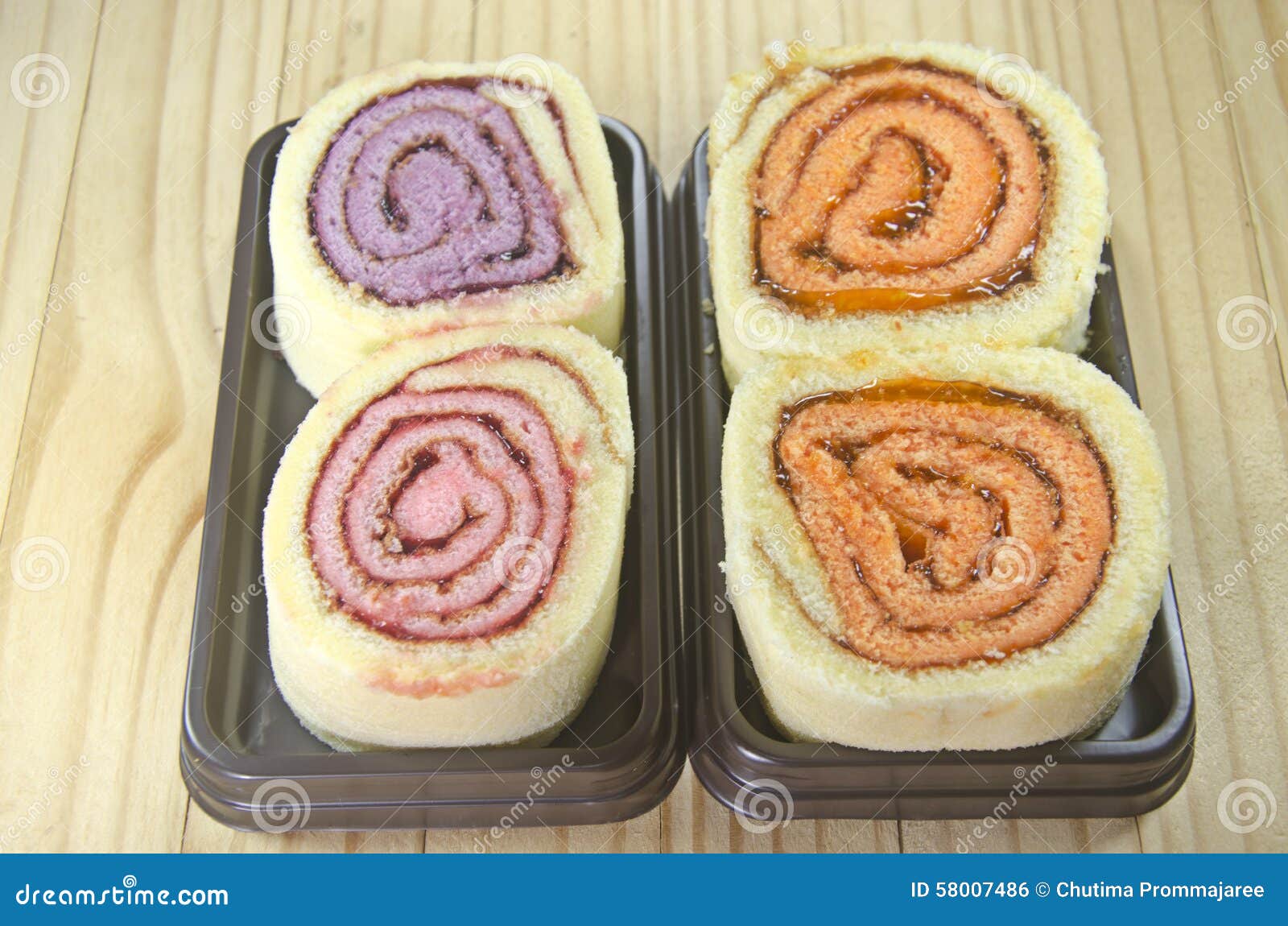 Jam roll fancy cake stock photo. Image of homemade, swirl - 58007486
