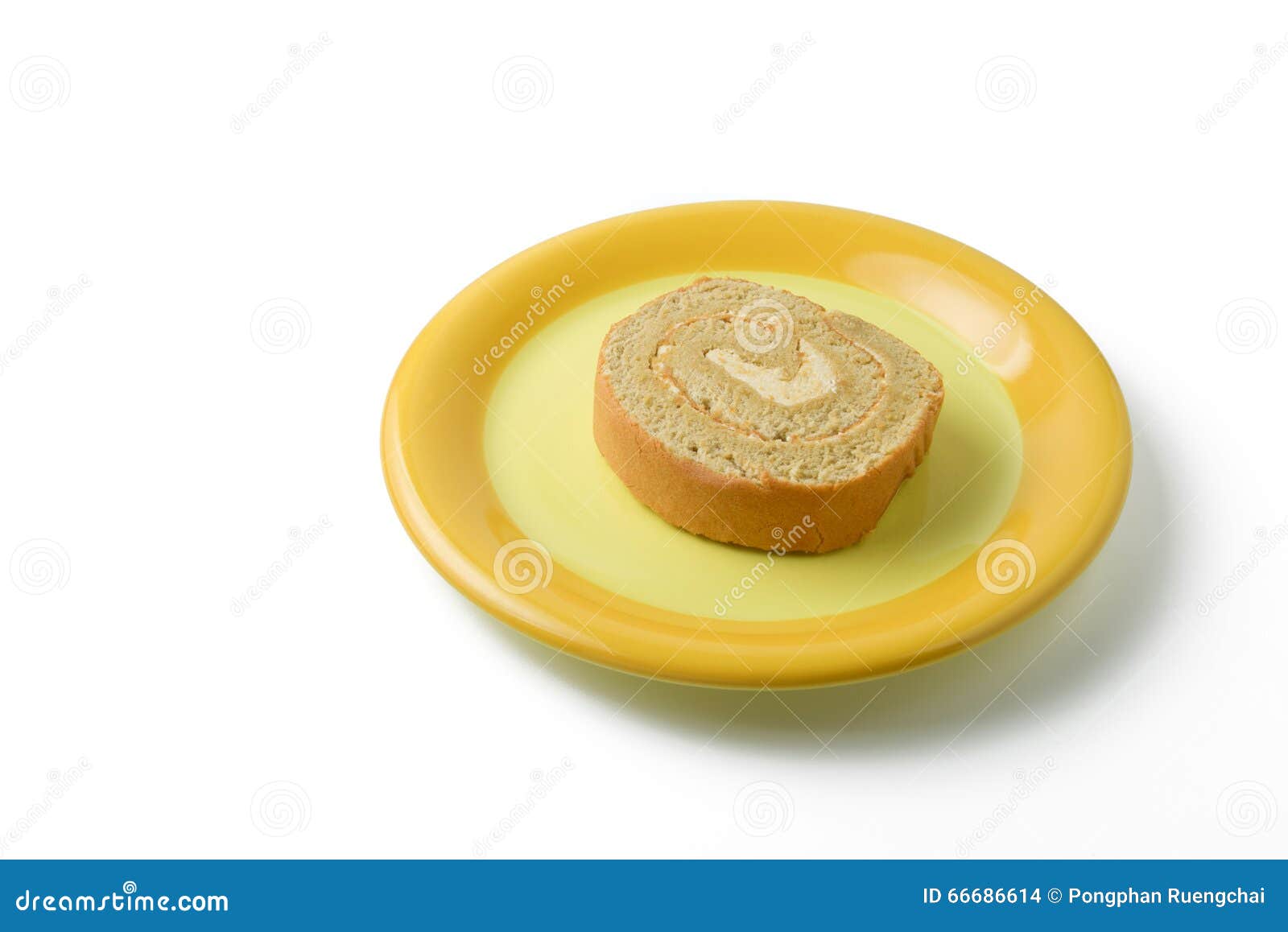 Jam roll on plate stock photo. Image of breakfast, isolated - 66686614