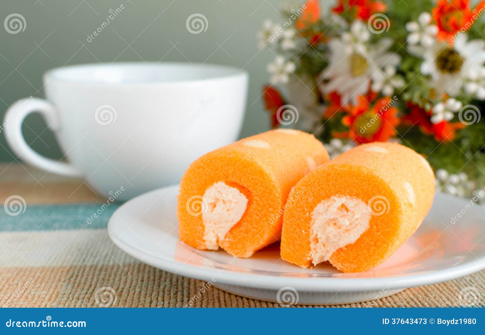 Jam rolls stock image. Image of dessert, closeup, orange - 37643473