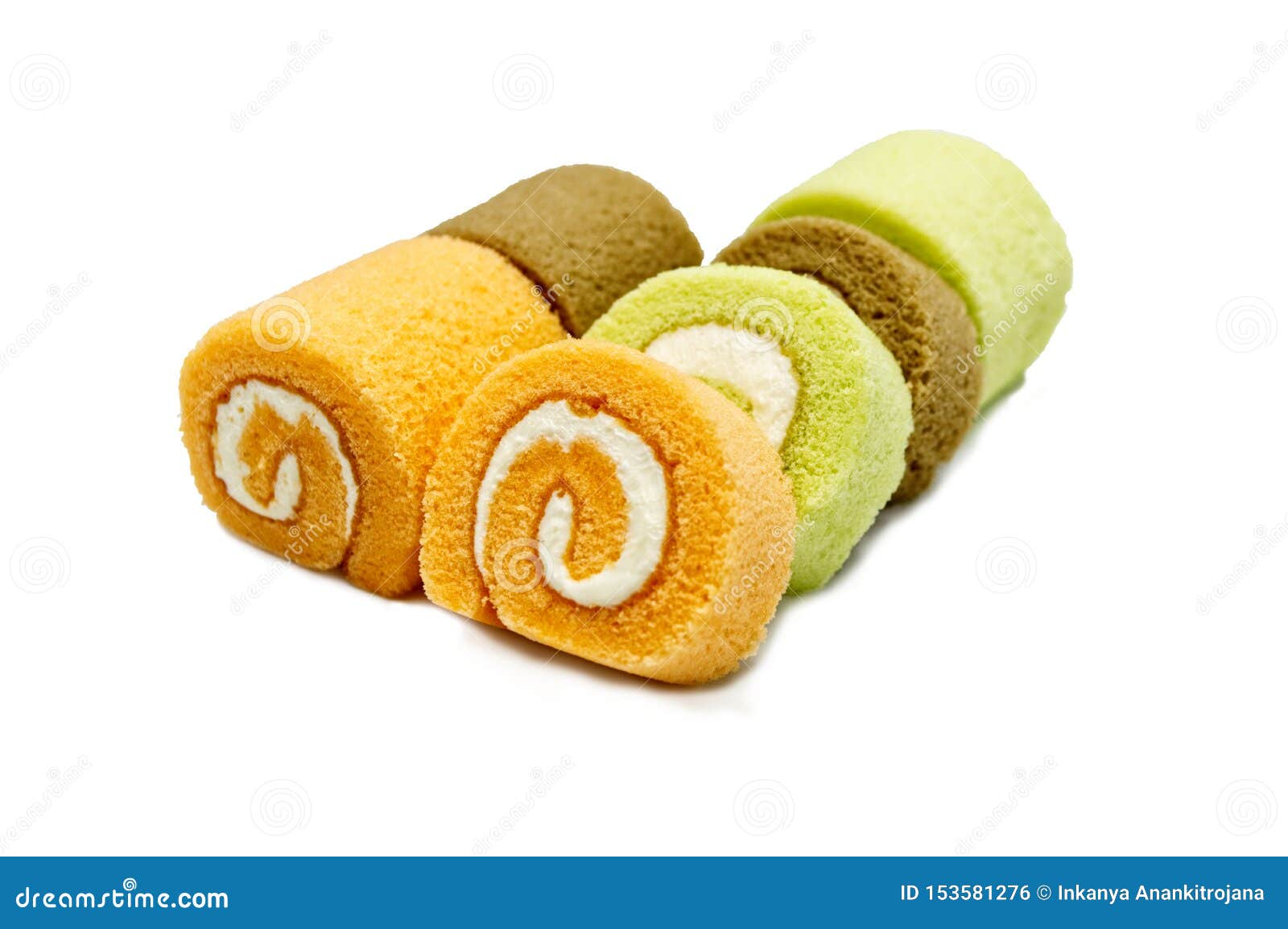Jam rolls cake isolated. stock photo. Image of cake - 153581276