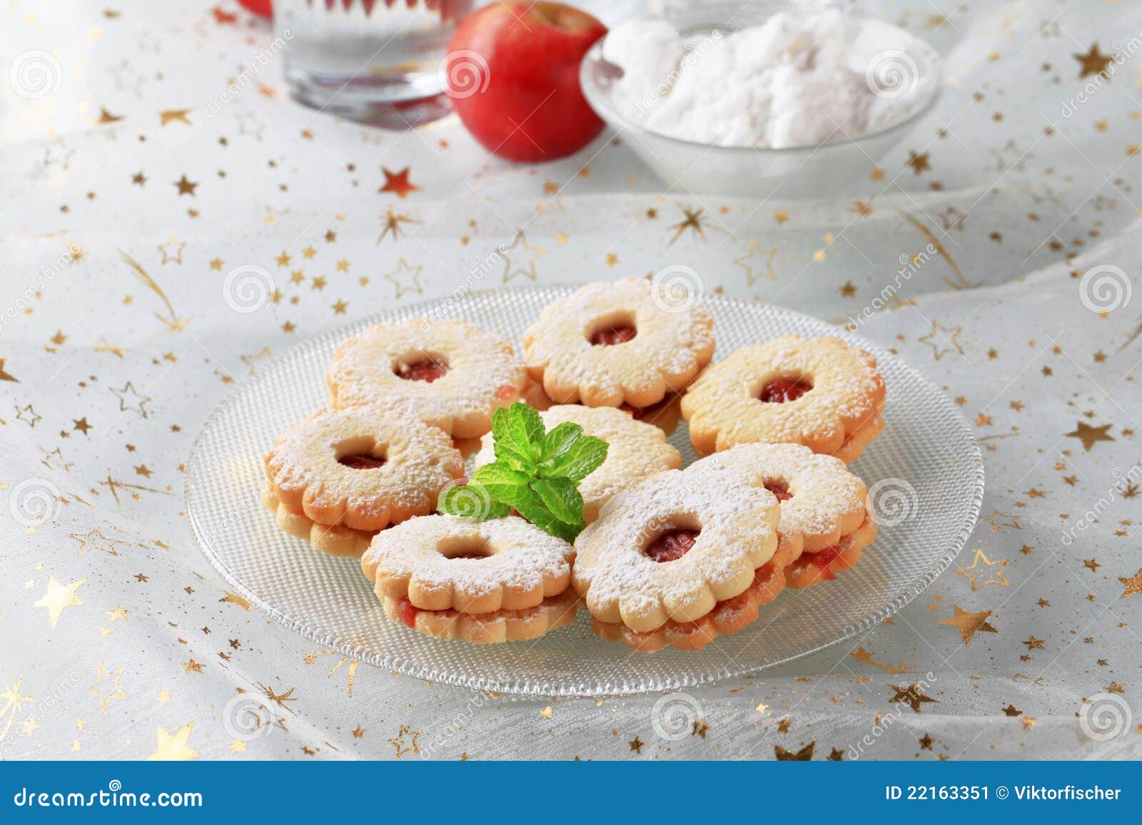 Jam shortbread cookies stock image. Image of homemade - 22163351