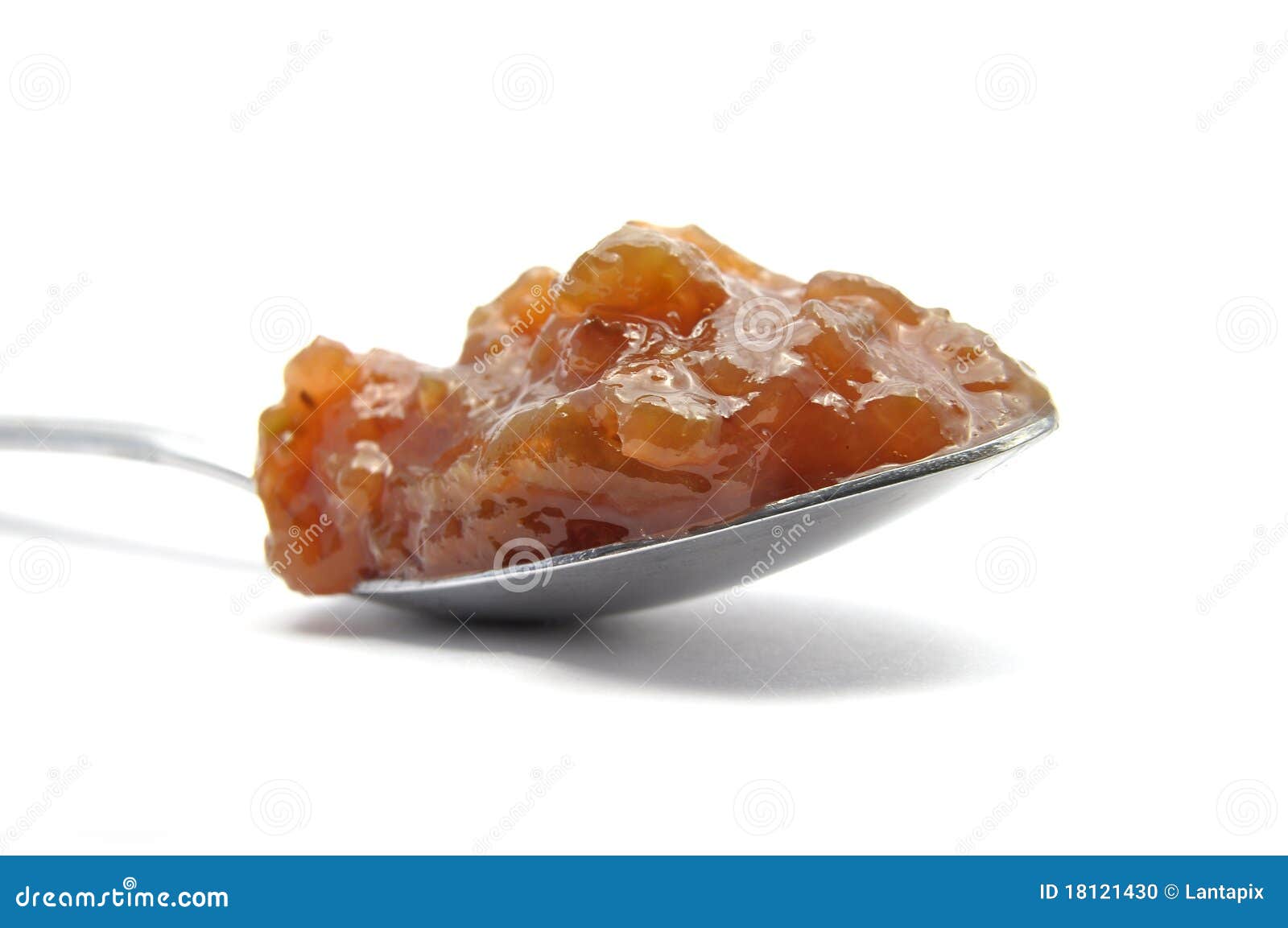 Jam on spoon stock photo. Image of view, tablespoon, background - 18121430