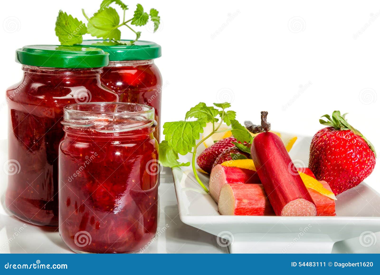 Jam from Strawberries, Rhubarb and Vanilla Stock Image - Image of ...